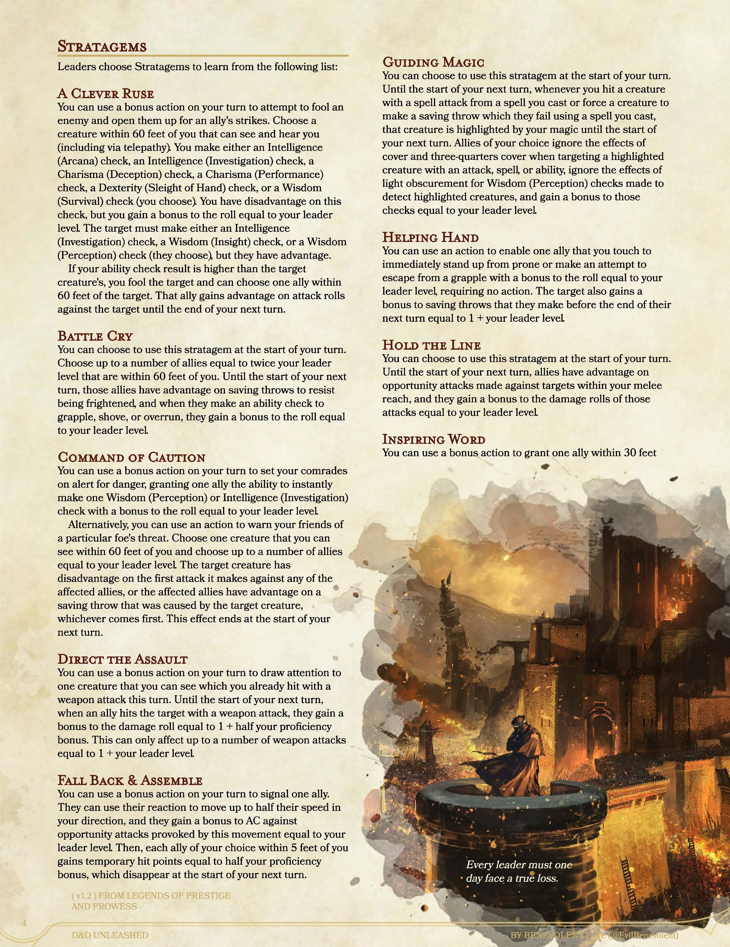 The Leader (A New Prestige Class) — DND Unleashed: A Homebrew Expansion ...