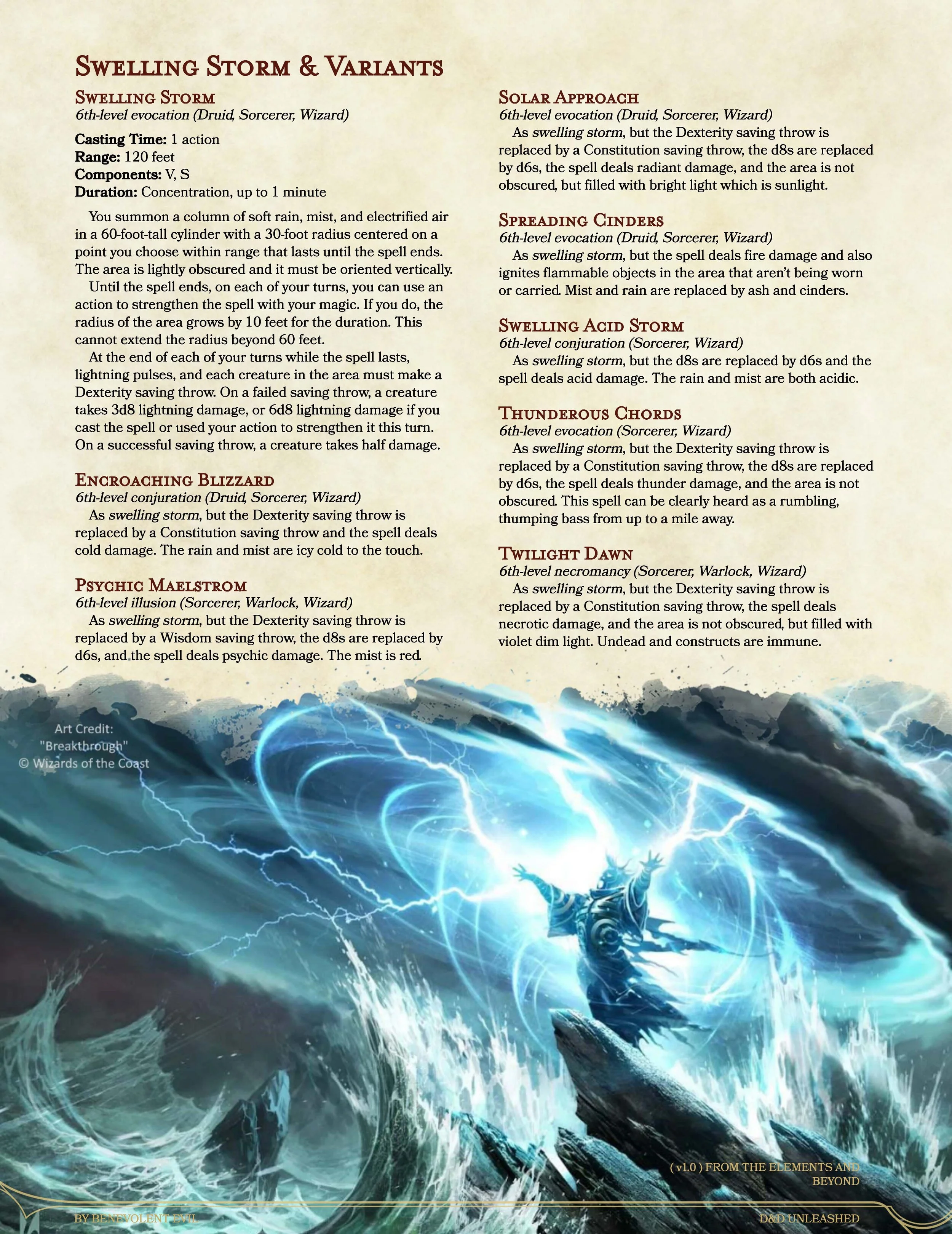 New Spells: Swelling Storm and Variants — DND Unleashed: A Homebrew ...