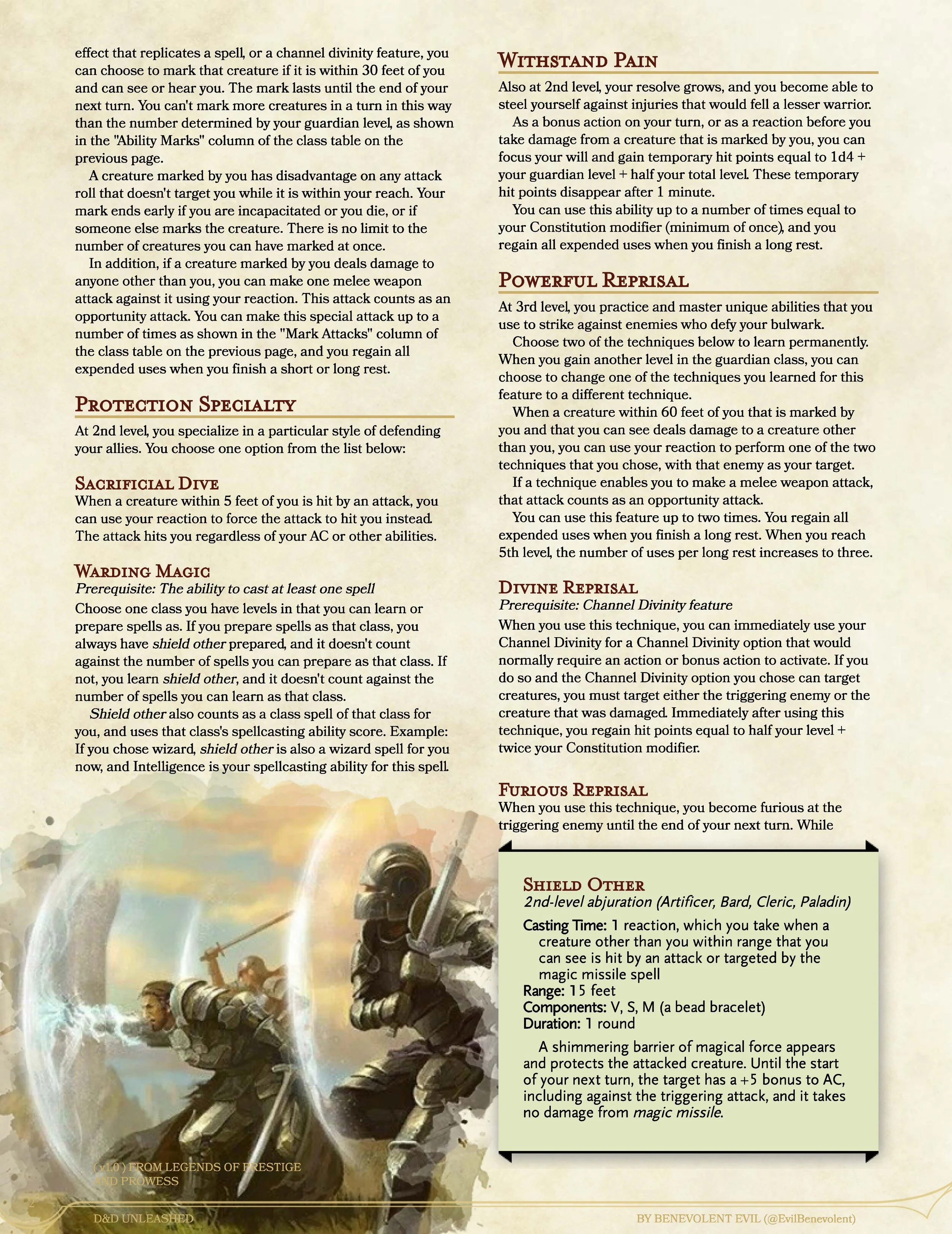 The Guardian (Prestige Class) — DND Unleashed: A Homebrew Expansion for ...
