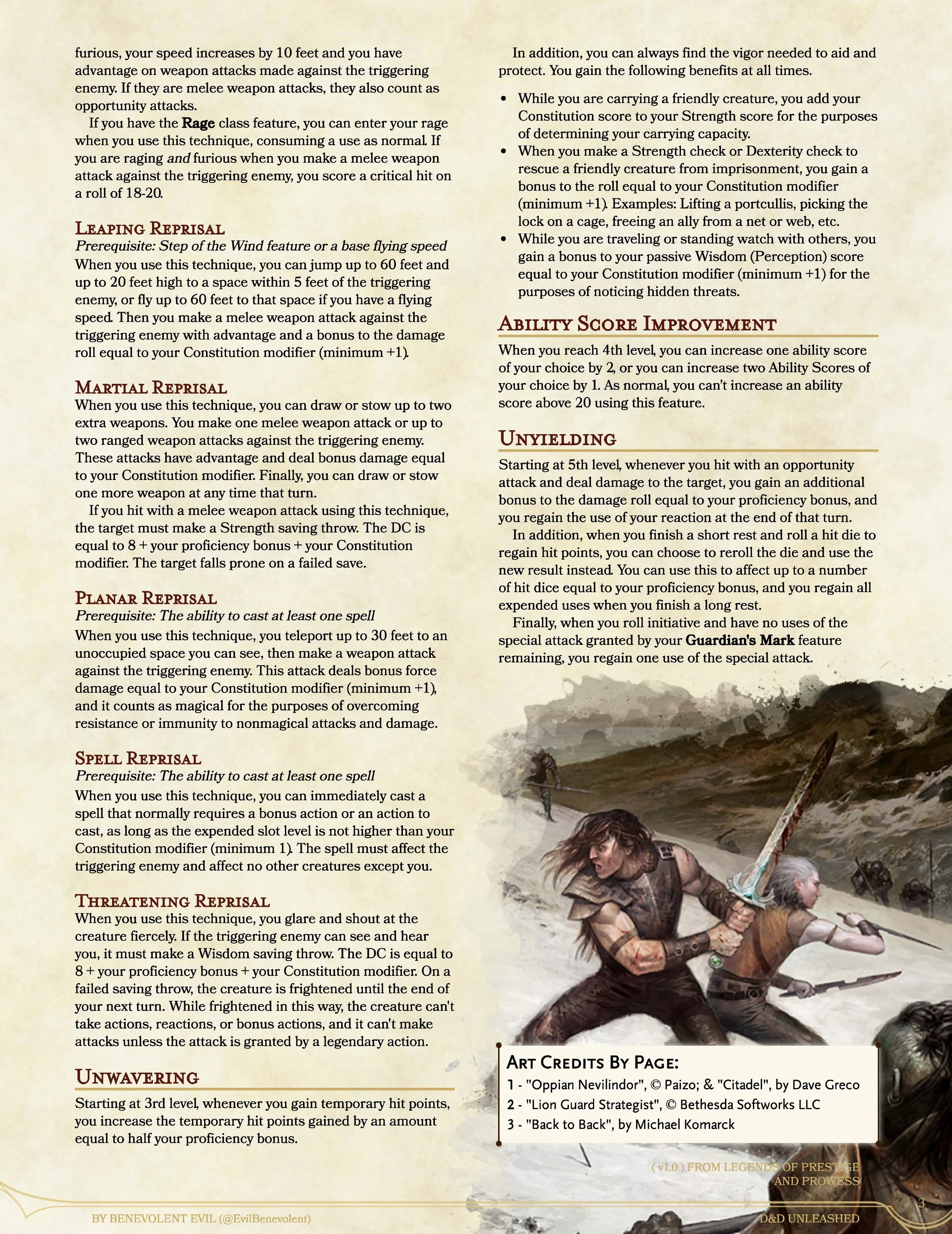 The Guardian (Prestige Class) — DND Unleashed: A Homebrew Expansion for ...