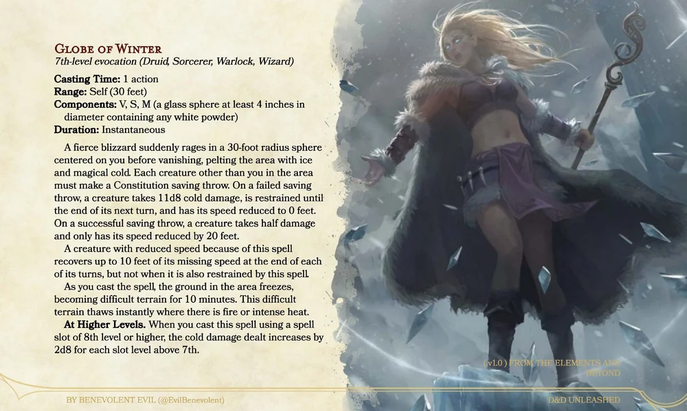 New Spell: Globe of Winter — DND Unleashed: A Homebrew Expansion for ...