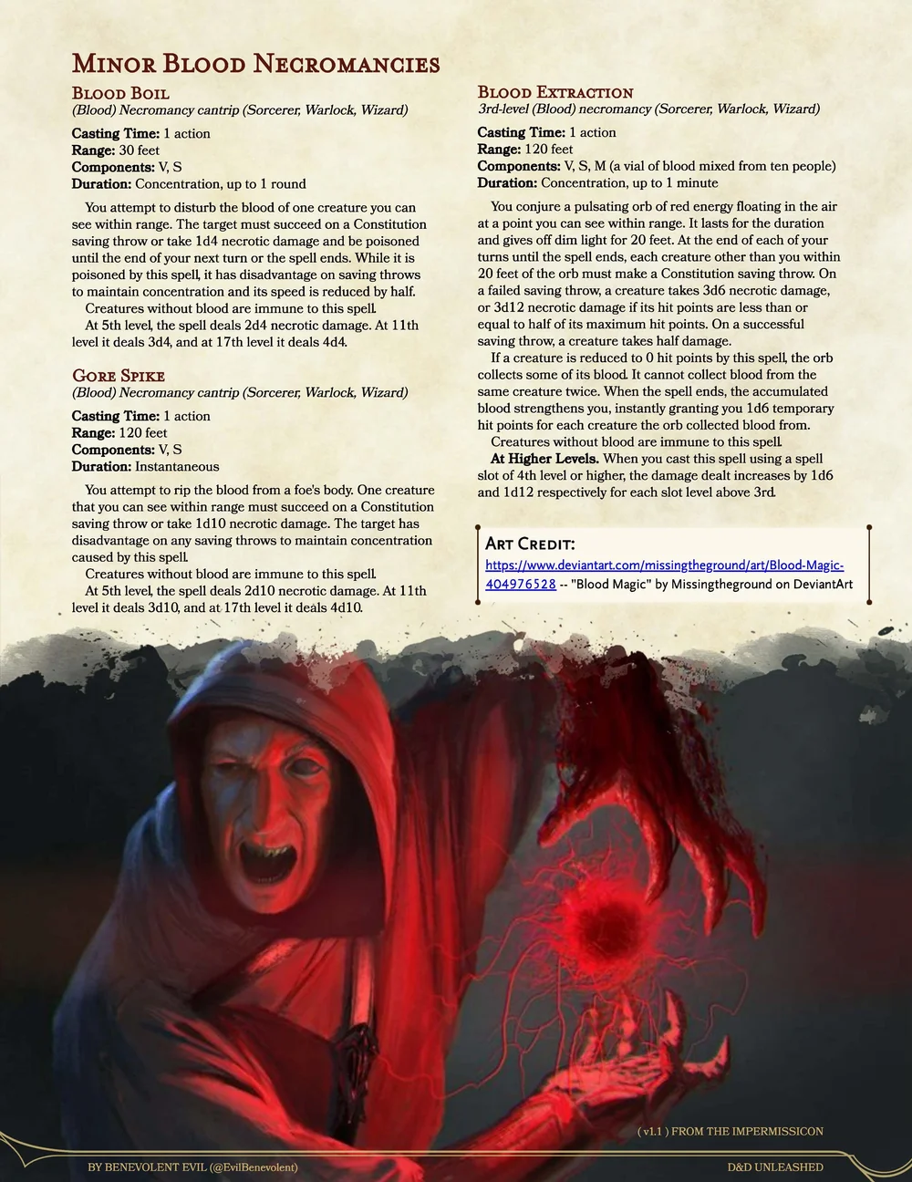 Minor Blood Magic Updated — DND Unleashed: A Homebrew Expansion for 5th ...