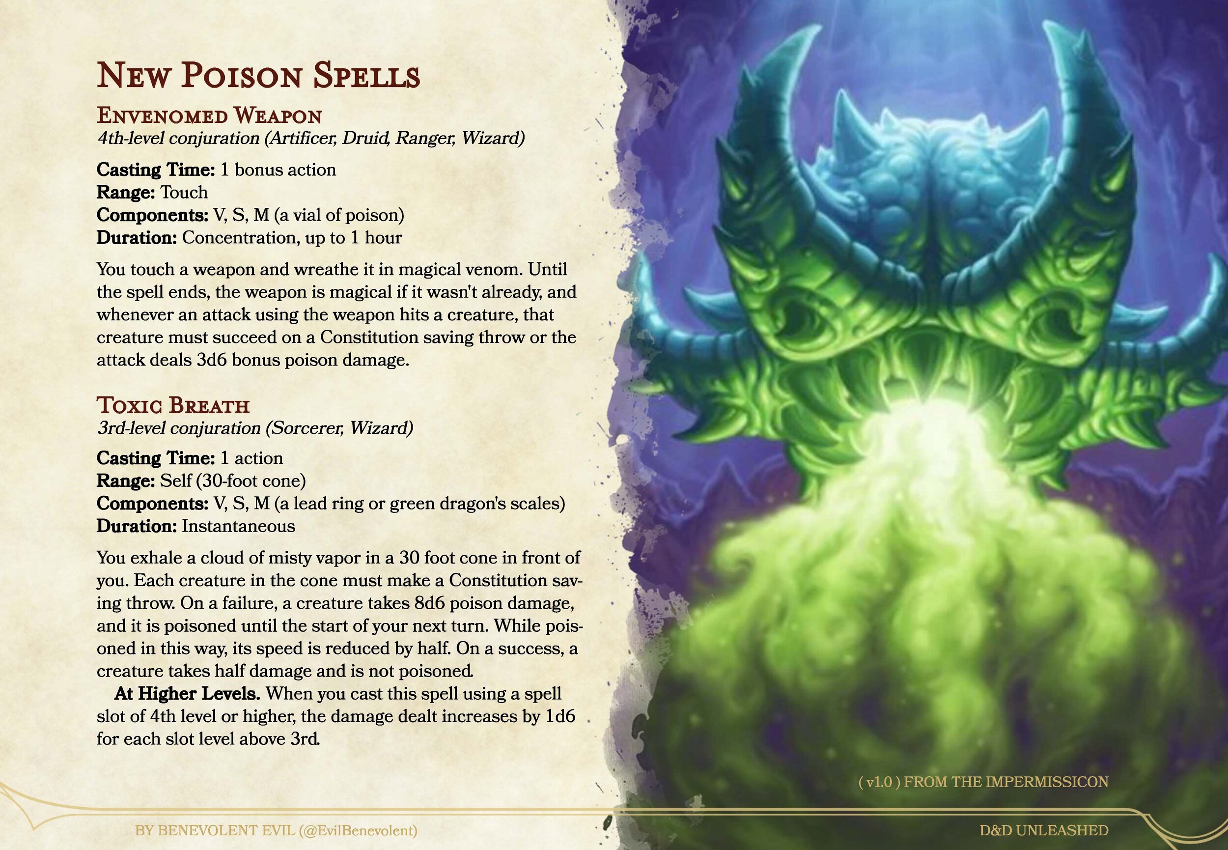 New Spells: Minor Poison Magic — DND Unleashed: A Homebrew Expansion ... New Spells: Minor Poison Magic — DND Unleashed: A Homebrew Expansion ...