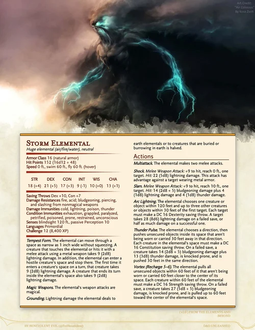 New Monster: Storm Elemental — DND Unleashed: A Homebrew Expansion for ...