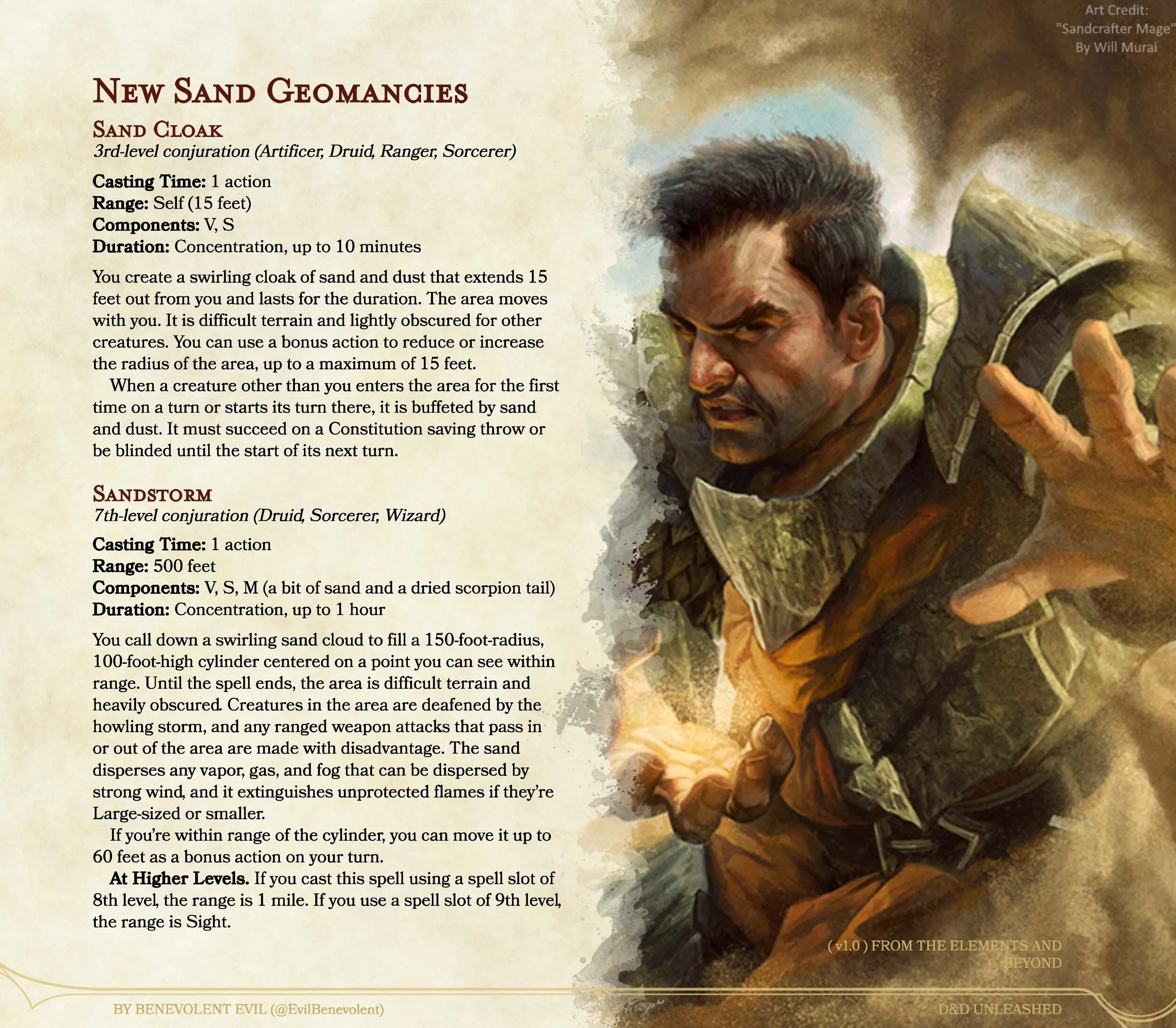 New Spells: Sand Cloak & Sandstorm — DND Unleashed: A Homebrew ...