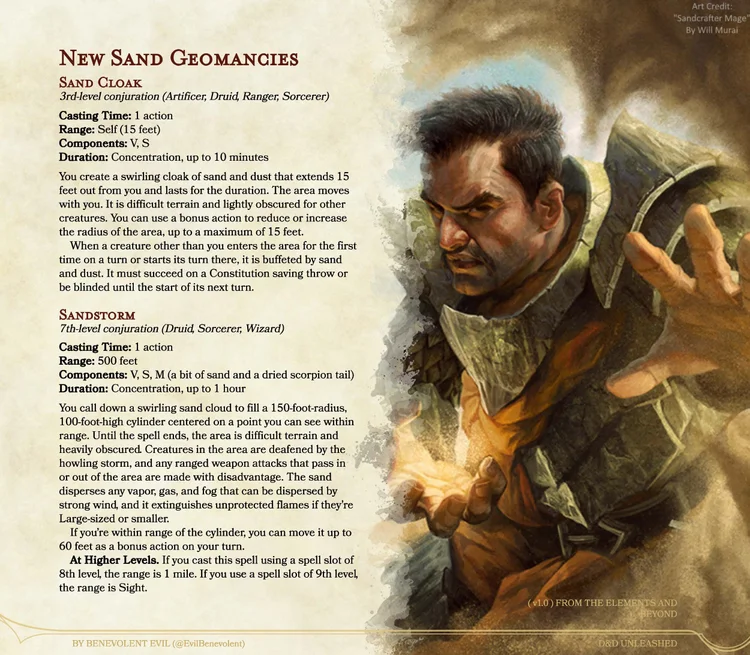 New Spells: Sand Cloak & Sandstorm — DND Unleashed: A Homebrew ...