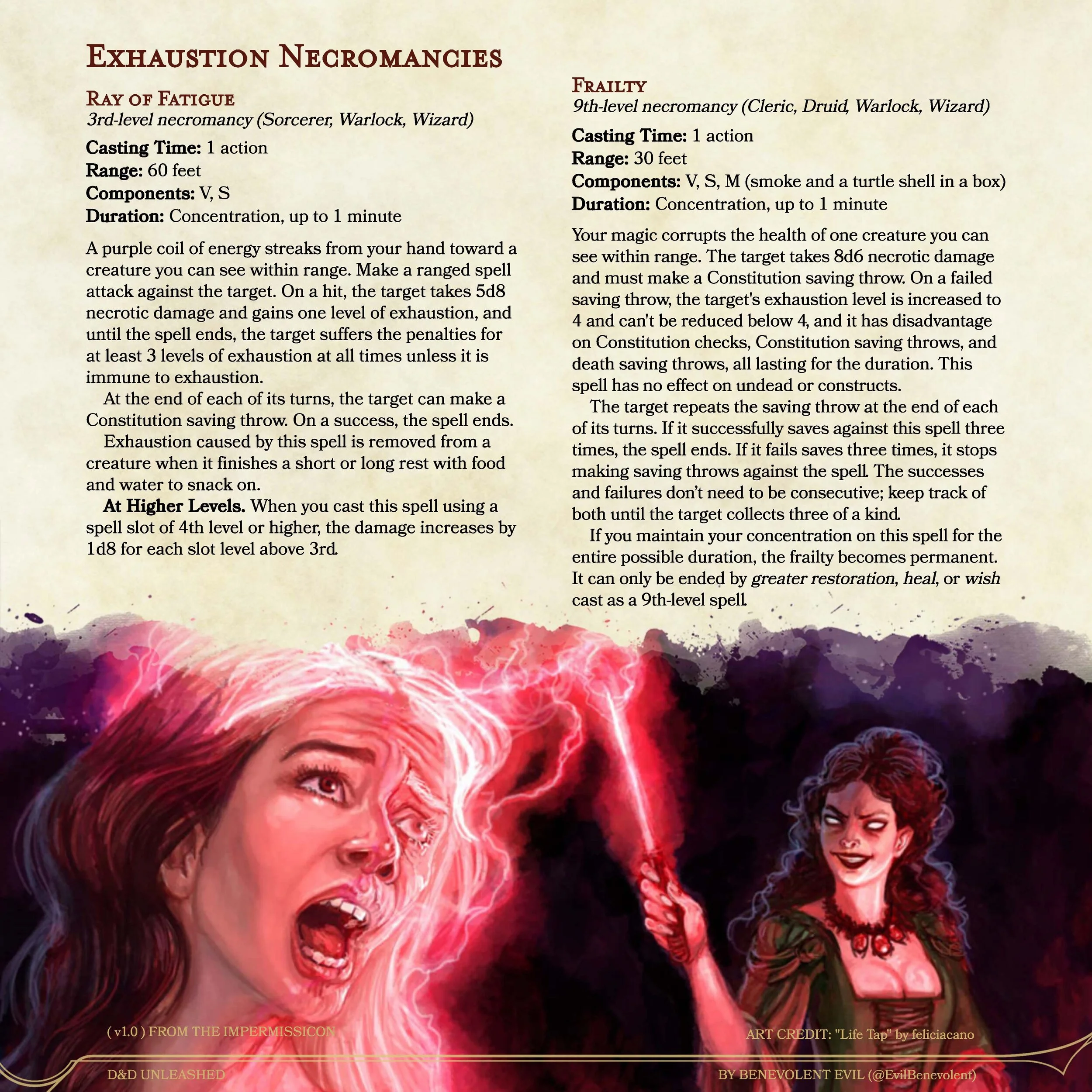New Spells: Frailty and Ray of Fatigue — DND Unleashed: A Homebrew ...