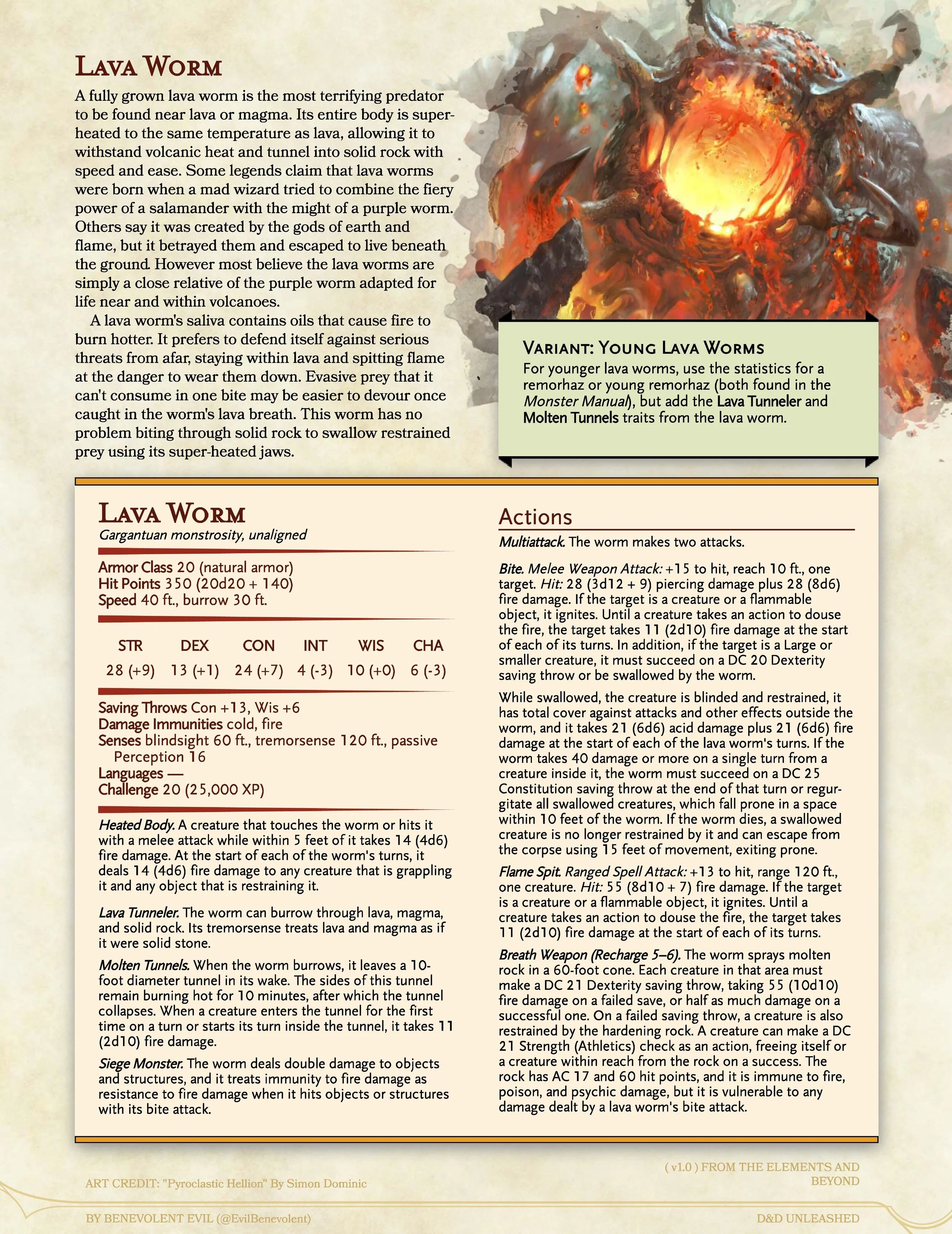 New Monster: Lava Worm — DND Unleashed: A Homebrew Expansion for 5th ...