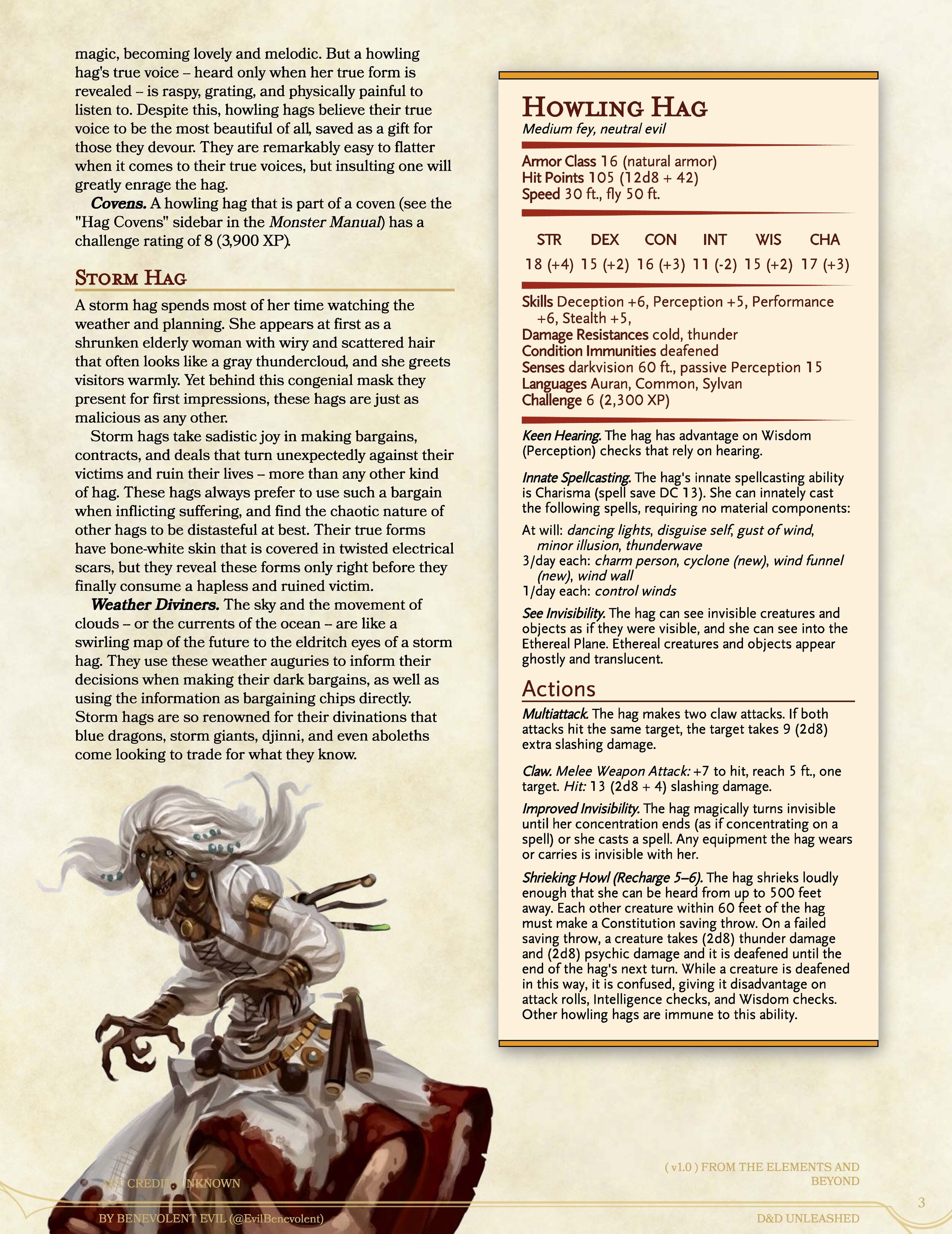 New Monsters & Spells: Elemental Hags — DND Unleashed: A Homebrew ...