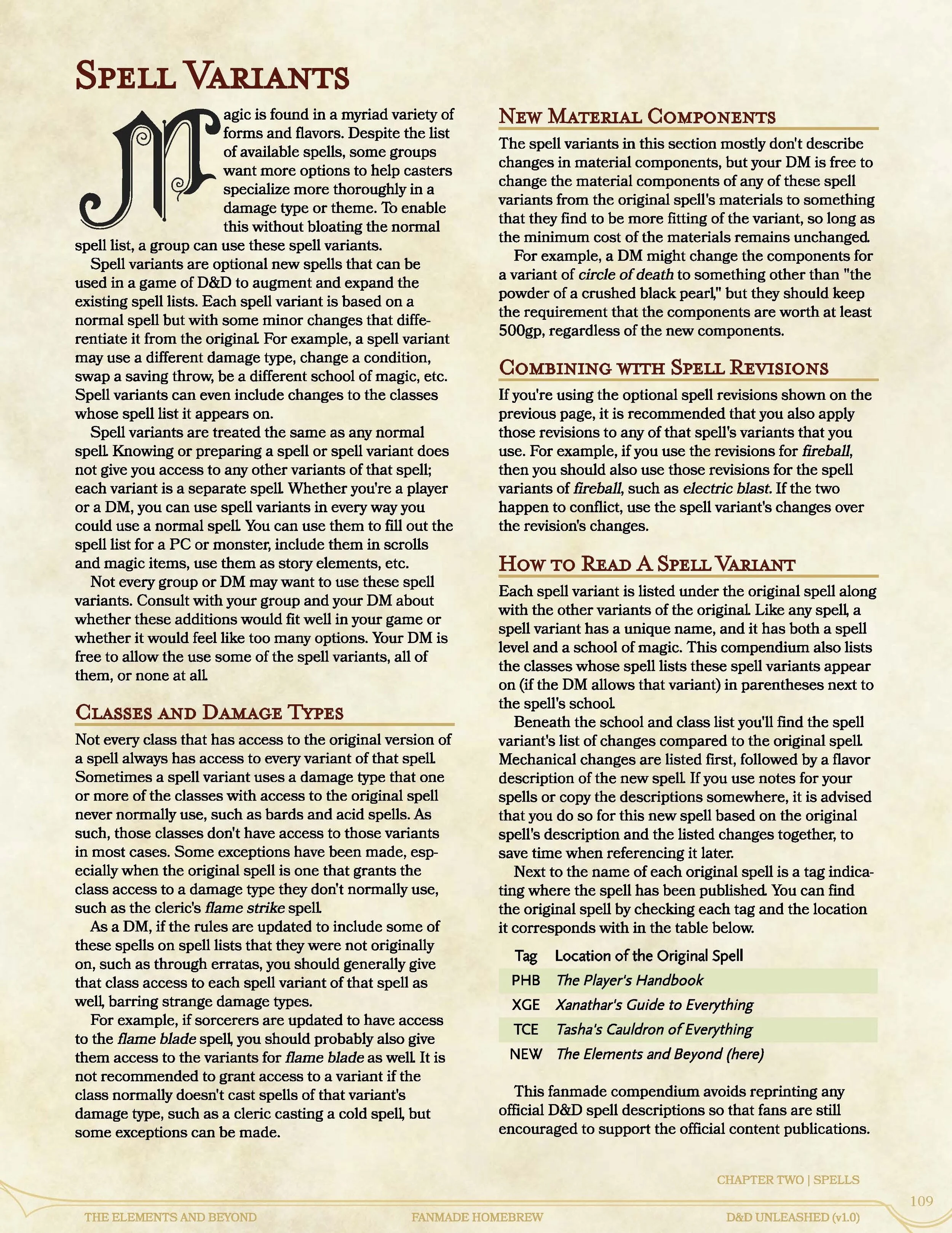 The Elements and Beyond (v1.0) — DND Unleashed: A Homebrew Expansion ...