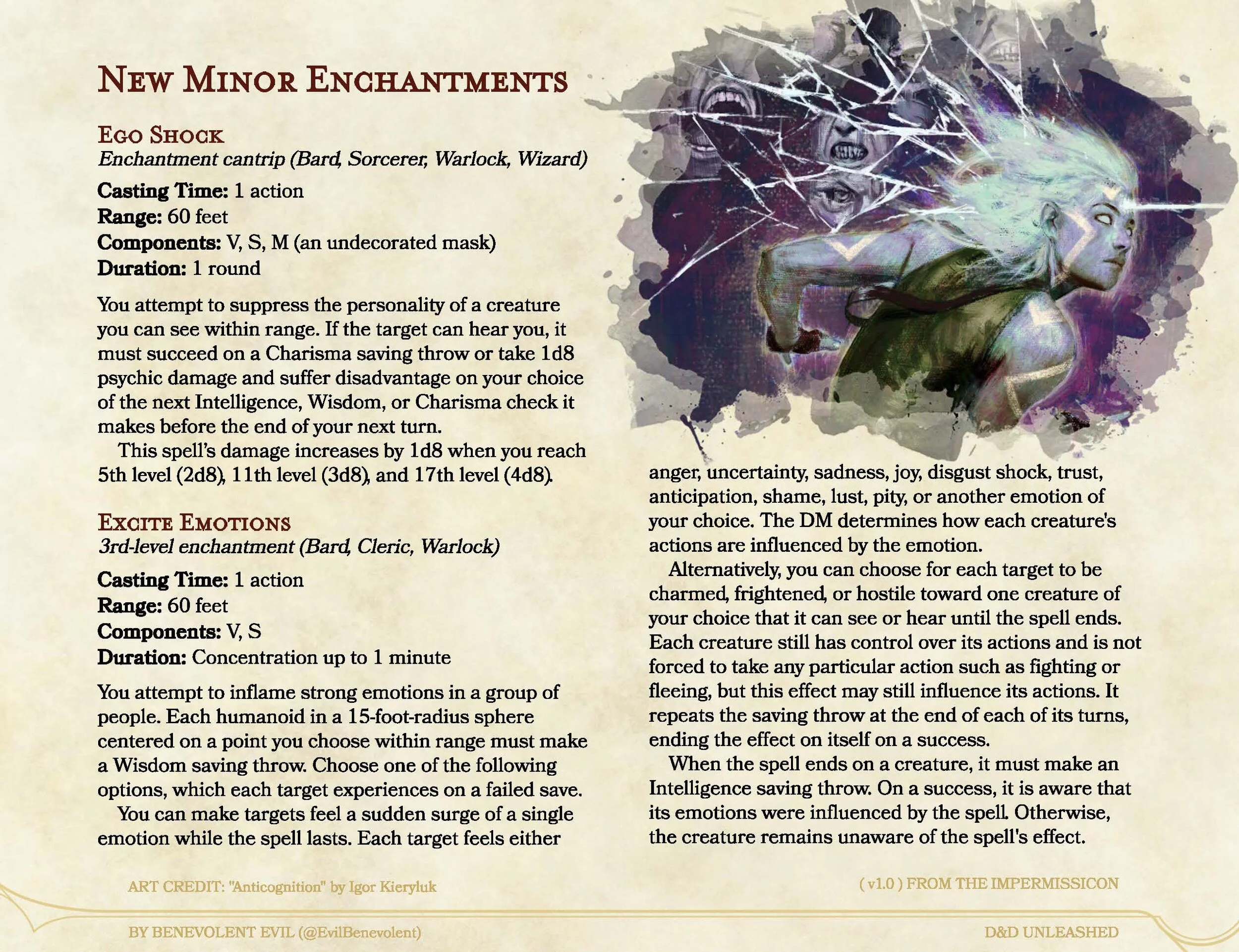 New Spells: Minor Enchantments — DND Unleashed: A Homebrew Expansion ...
