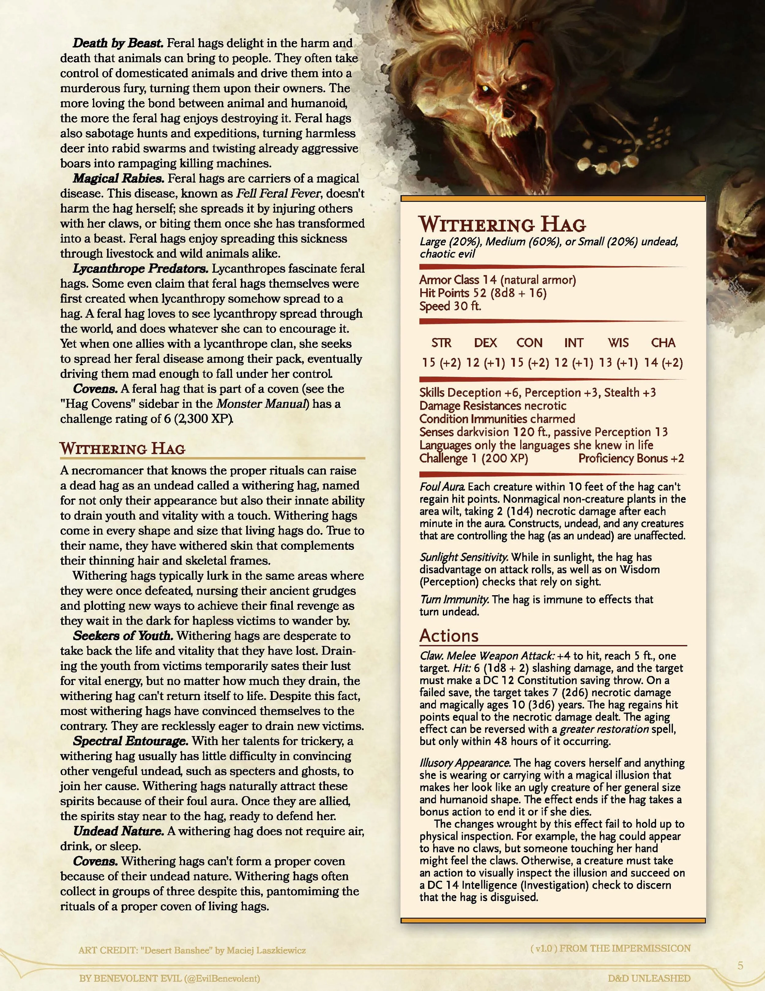 New Monsters: More Horrific Hags — DND Unleashed: A Homebrew Expansion for 5th Edition Dungeons ...