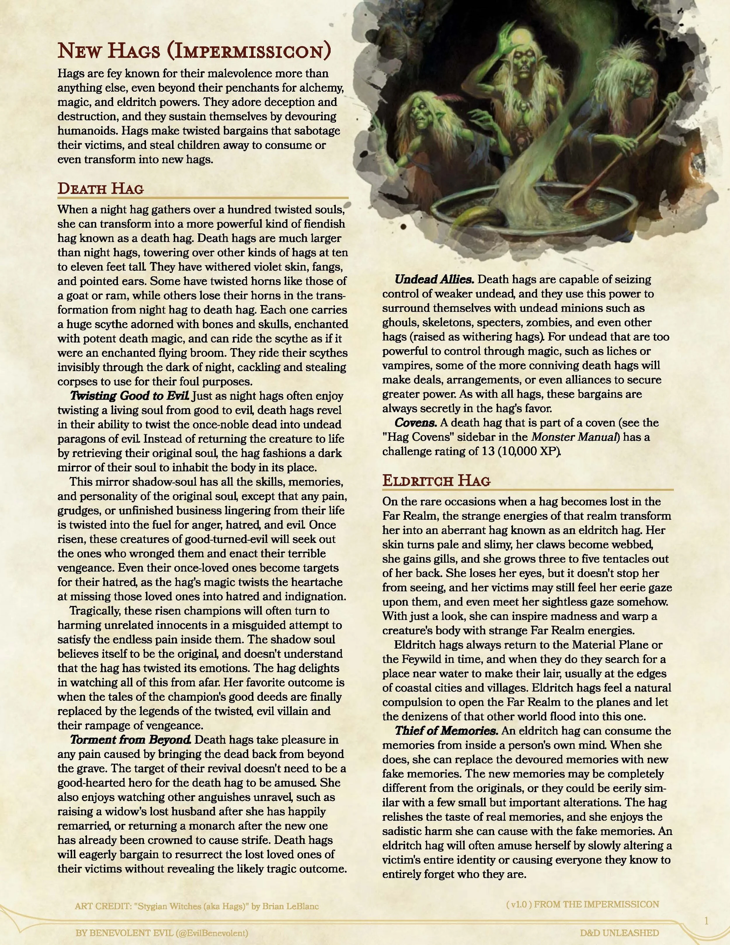 New Monsters: More Horrific Hags — DND Unleashed: A Homebrew Expansion for 5th Edition Dungeons ...
