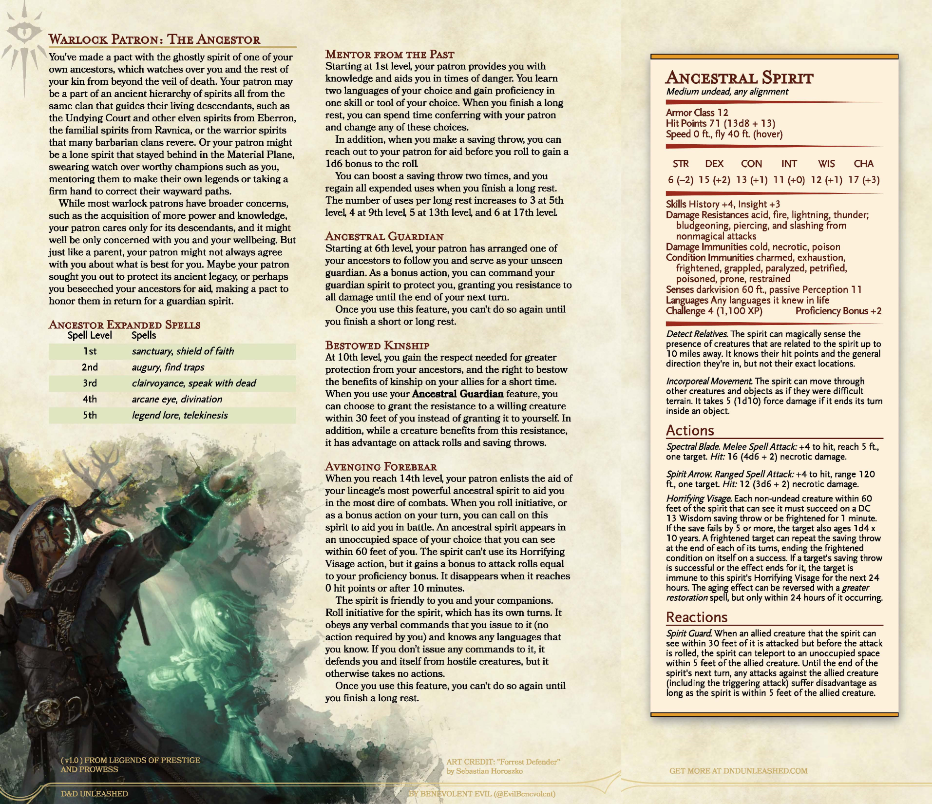 The Ancestor Patron Warlock DND Unleashed A Homebrew Expansion For The Ancestor Patron Warlock DND Unleashed A Homebrew Expansion For