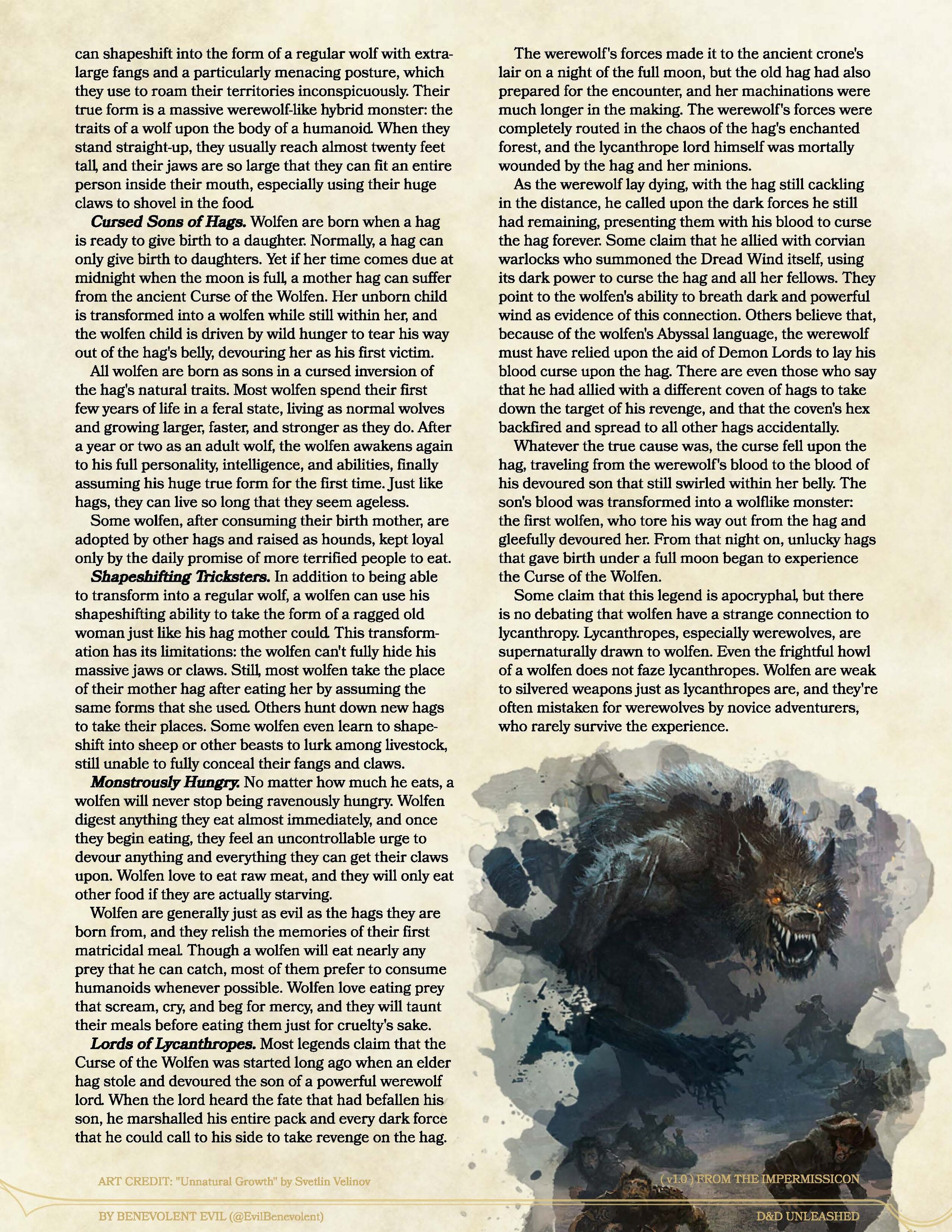 New Monster: Wolfen — DND Unleashed: A Homebrew Expansion for 5th ...