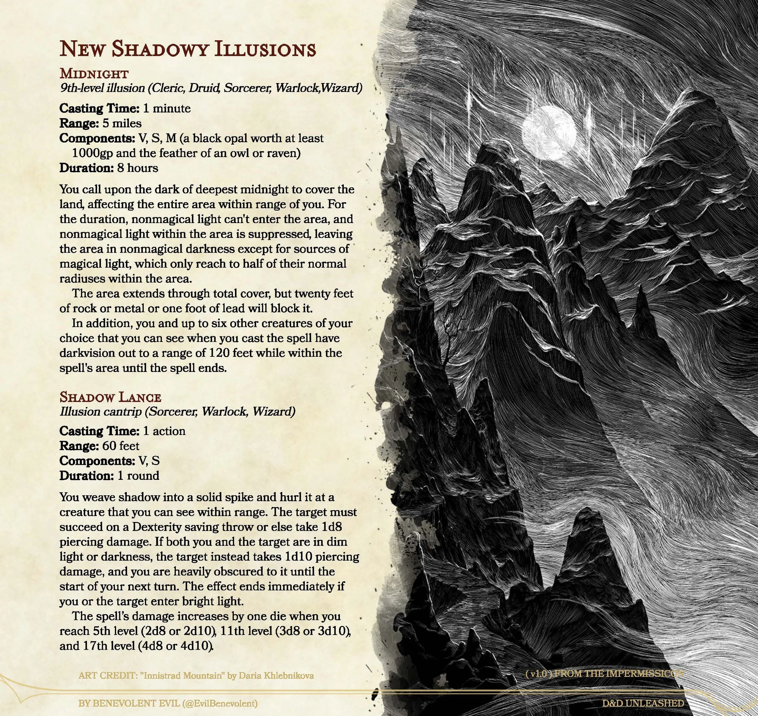 New Spells: Shadowy Illusions — DND Unleashed: A Homebrew Expansion for ...