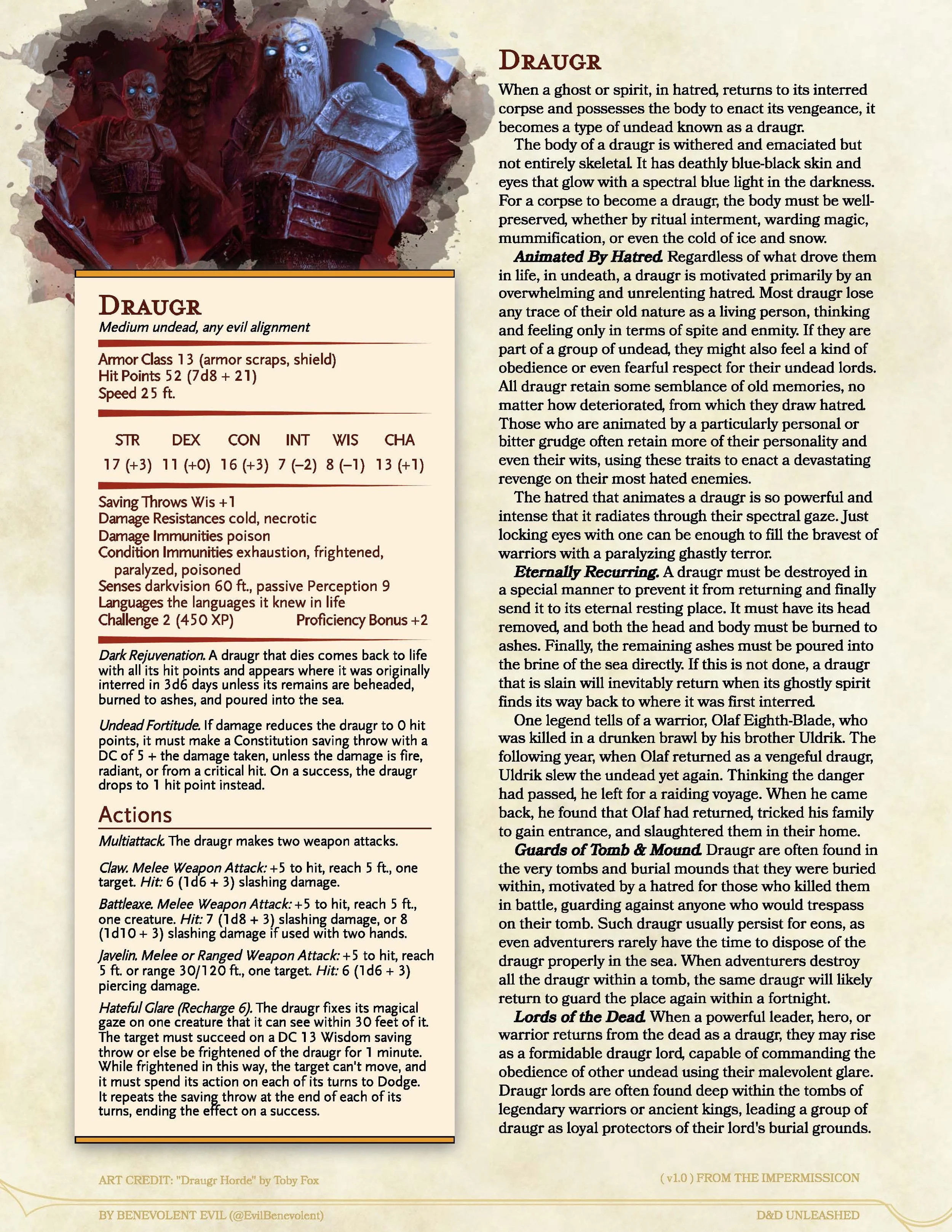New Monster: Draugr — DND Unleashed: A Homebrew Expansion for 5th ...