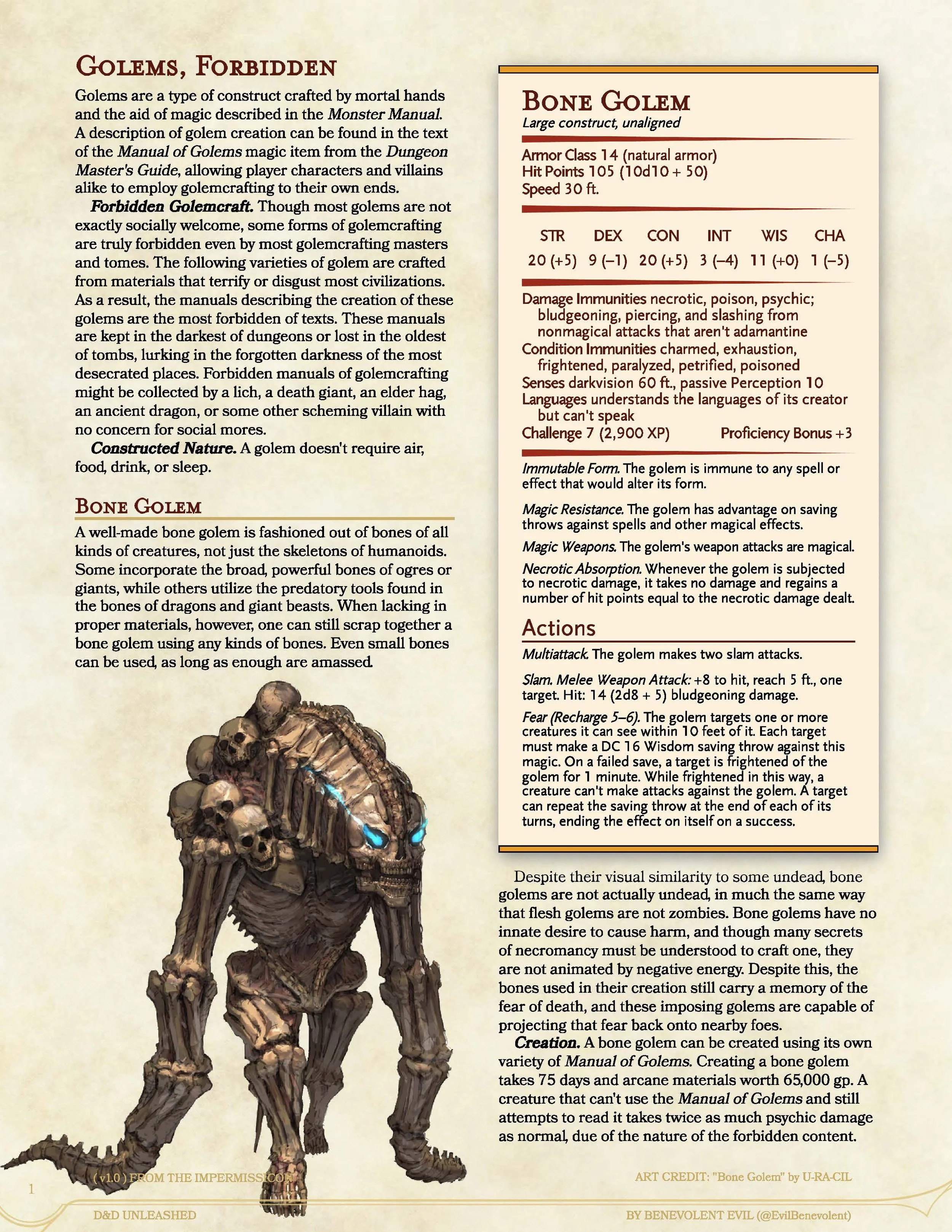 New Monsters: Forbidden Golems — DND Unleashed: A Homebrew Expansion for 5th Edition Dungeons ...