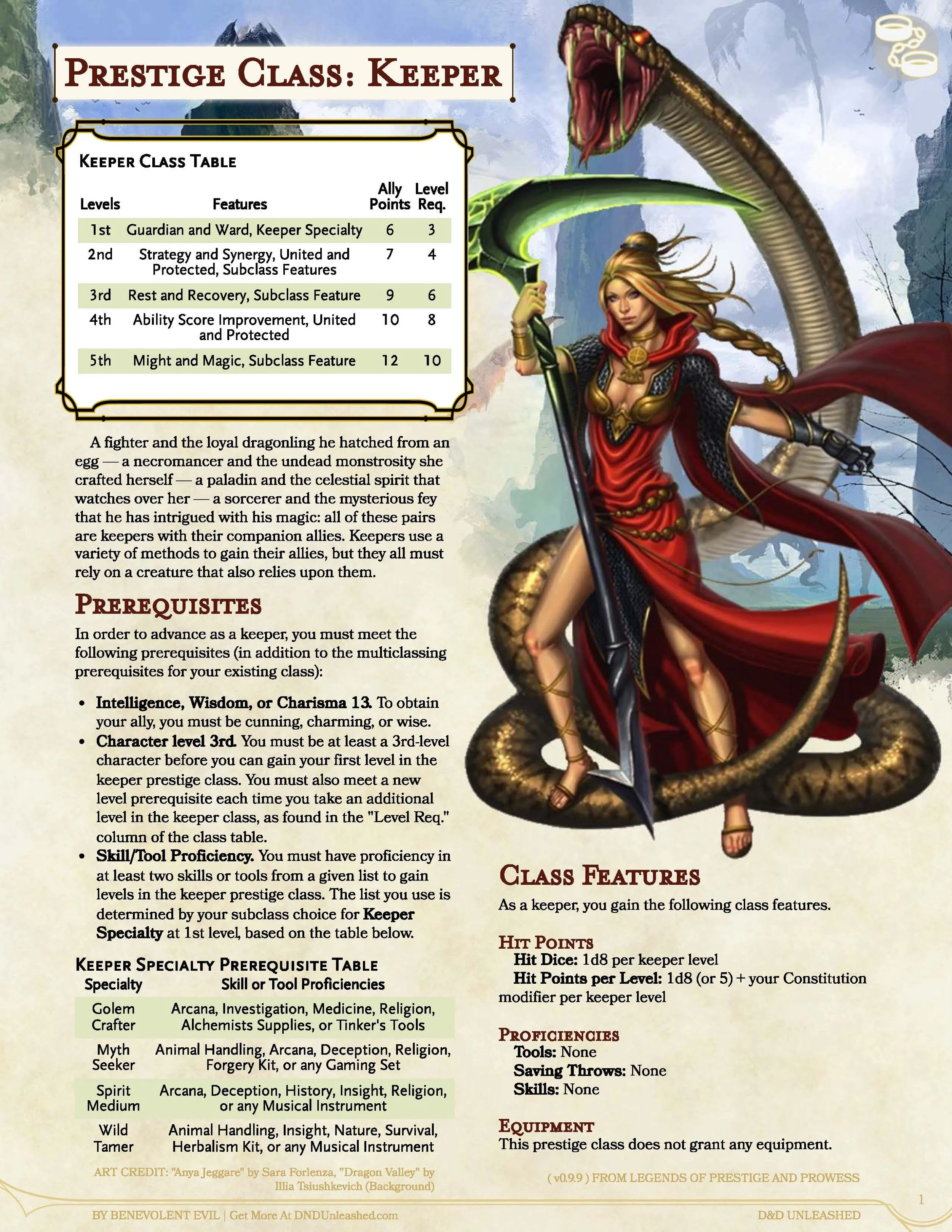 The Keeper (Prestige Class) — DND Unleashed: A Homebrew Expansion for ...