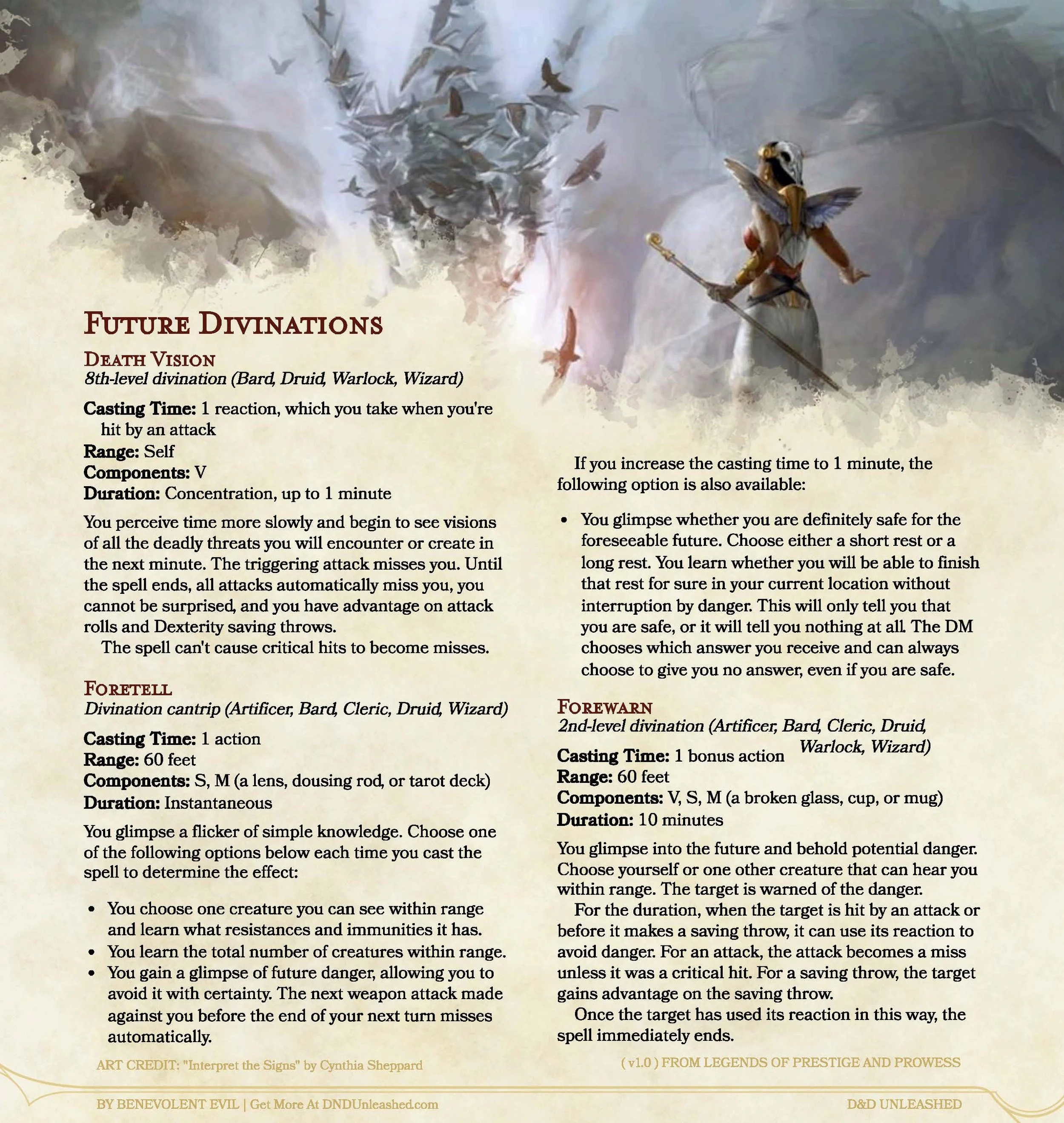New Spells: Future Divinations — DND Unleashed: A Homebrew Expansion for 5th Edition Dungeons ...