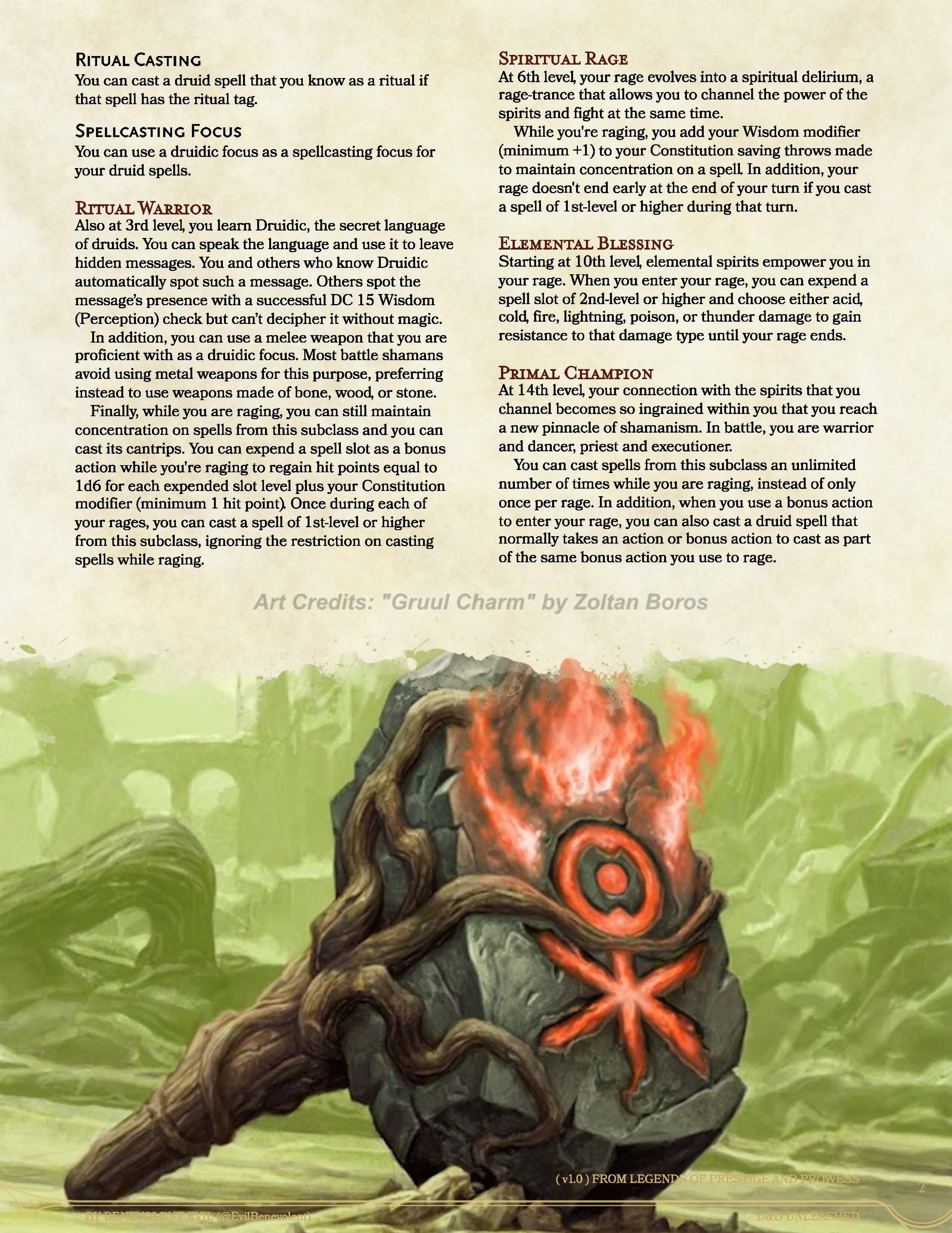 Path of the Battle Shaman (Barbarian) — DND Unleashed: A Homebrew ...