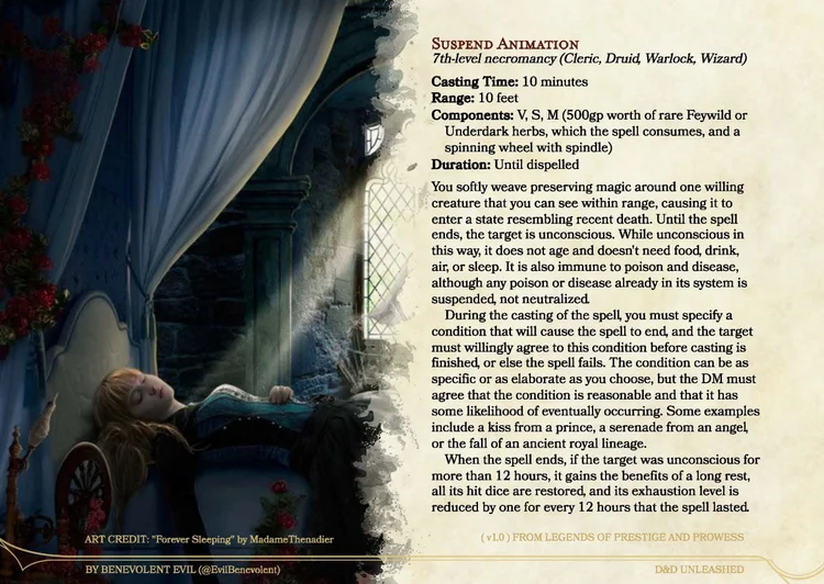 New Spell: Suspend Animation — DND Unleashed: A Homebrew Expansion for ...