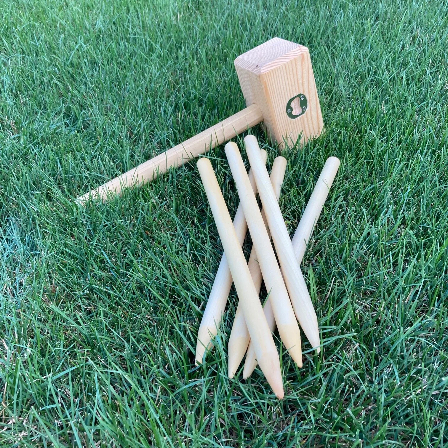 Kubb Set; Hardwood batons and softwood kubbs — Silver Birch Woodshop, LLC