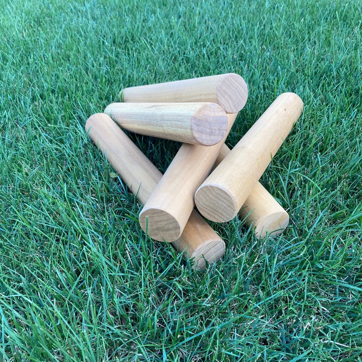 Kubb Set; Hardwood batons and softwood kubbs — Silver Birch Woodshop, LLC