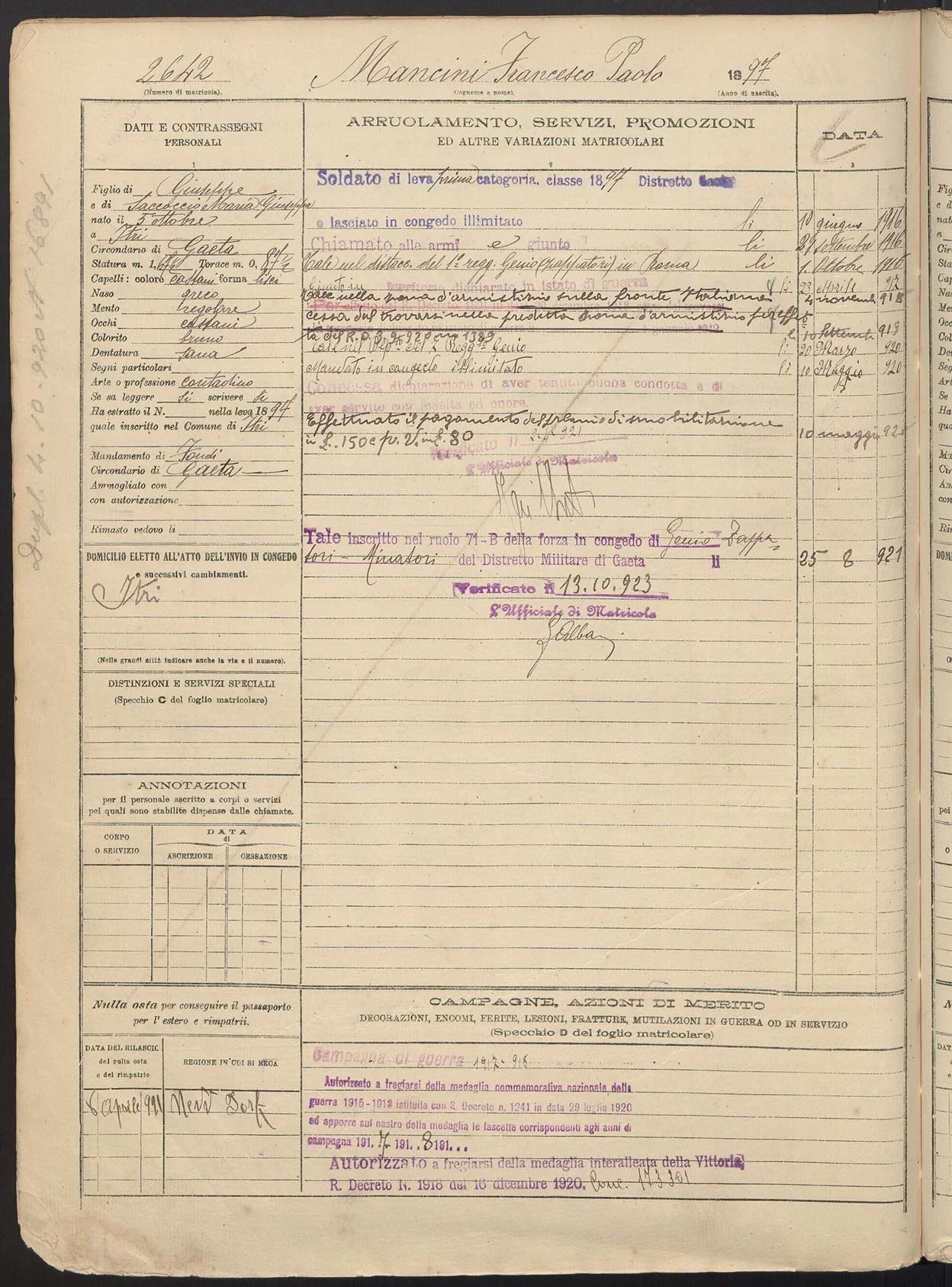Source material - WW1 Italian military — Immigrant Secrets