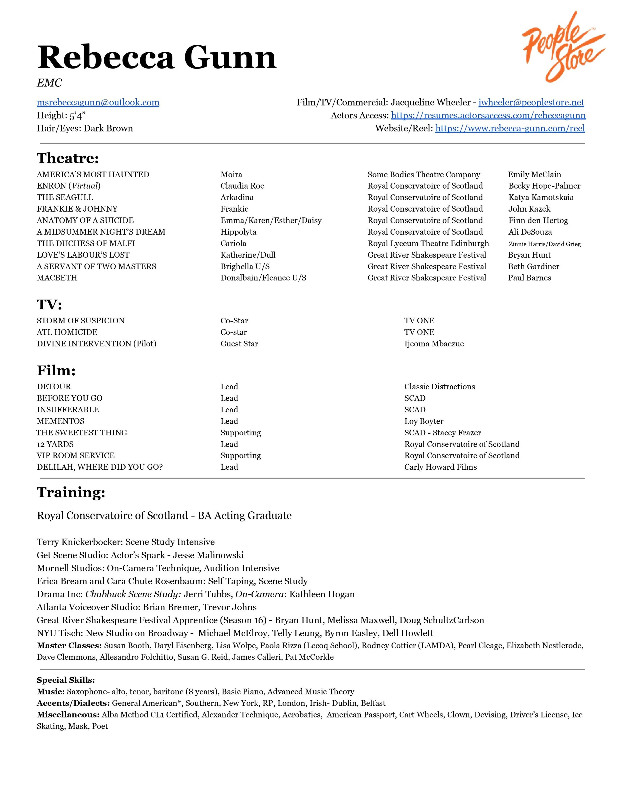 Resume — Rebecca Gunn