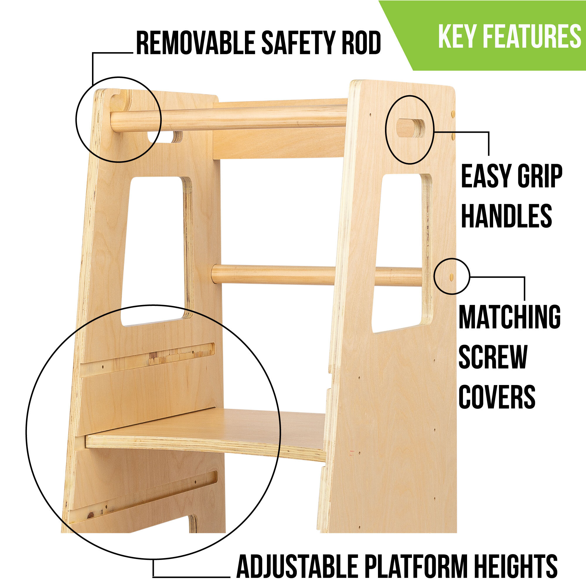 "Wood Finish" — KidzWerks Standing Towers