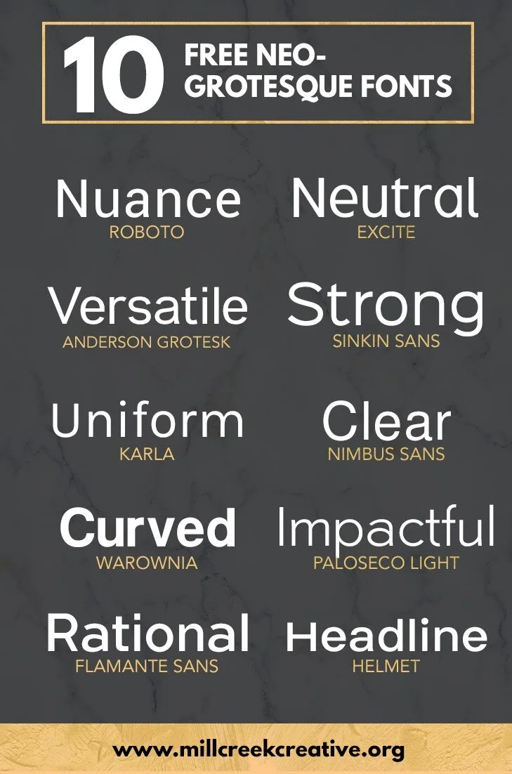 10 Free Neo-Grotesque Fonts — Mill Creek Creative