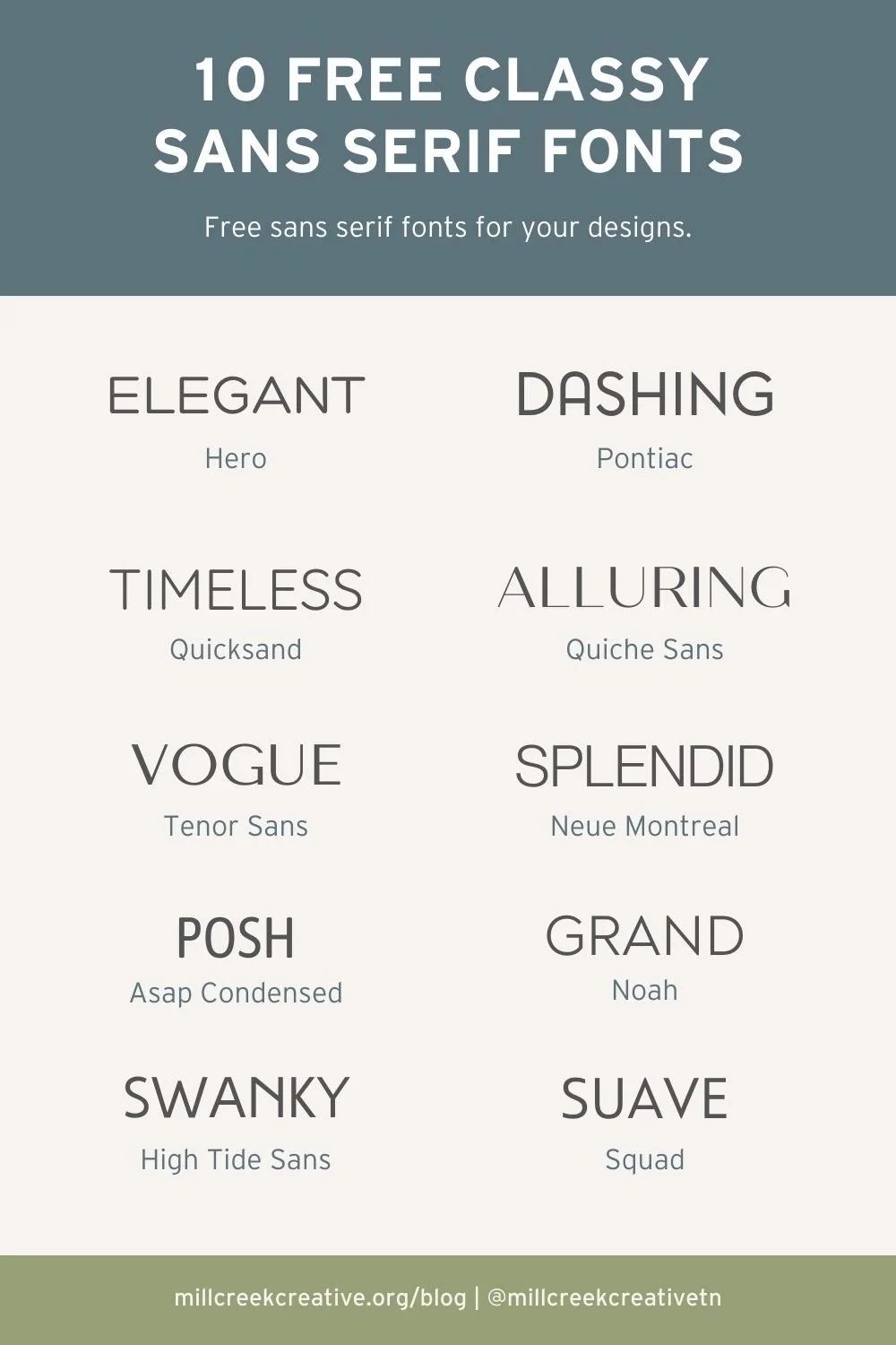 10 Free Classy Sans Serif Fonts — Mill Creek Creative
