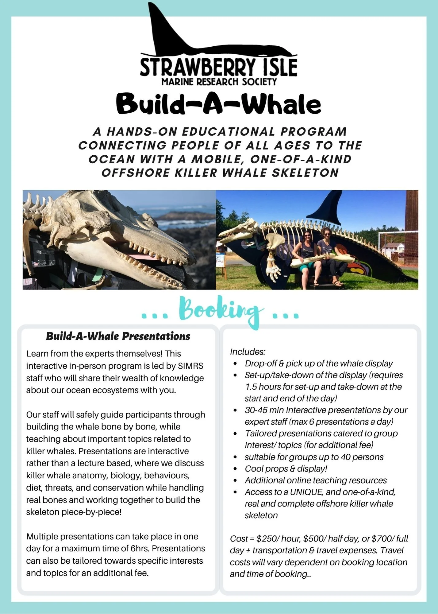 BUILD-A-WHALE — STRAWBERRY ISLE MARINE RESEARCH SOCIETY