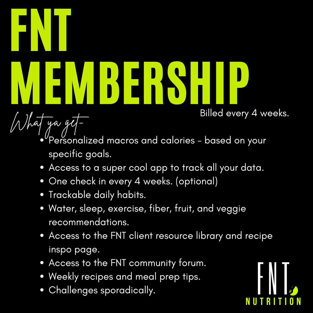 FNT Membership, 4 Week FNT Community access + 1 check in — FNT Nutrition
