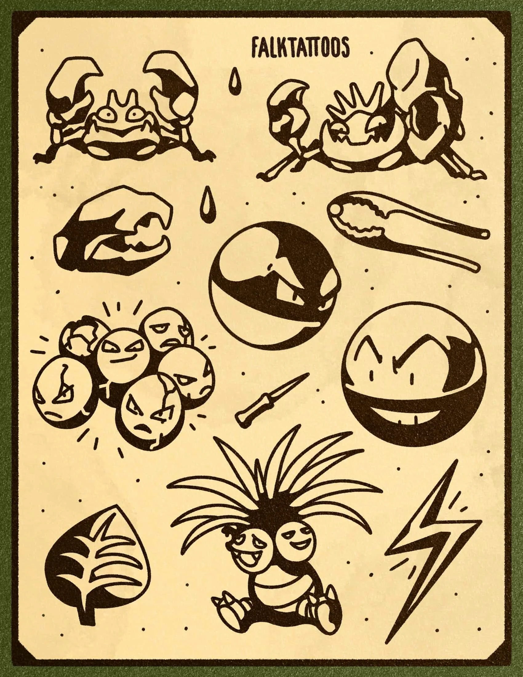 Krabby Kingler Voltorb Electrode Eggsecute Executor — Falk Tattoos