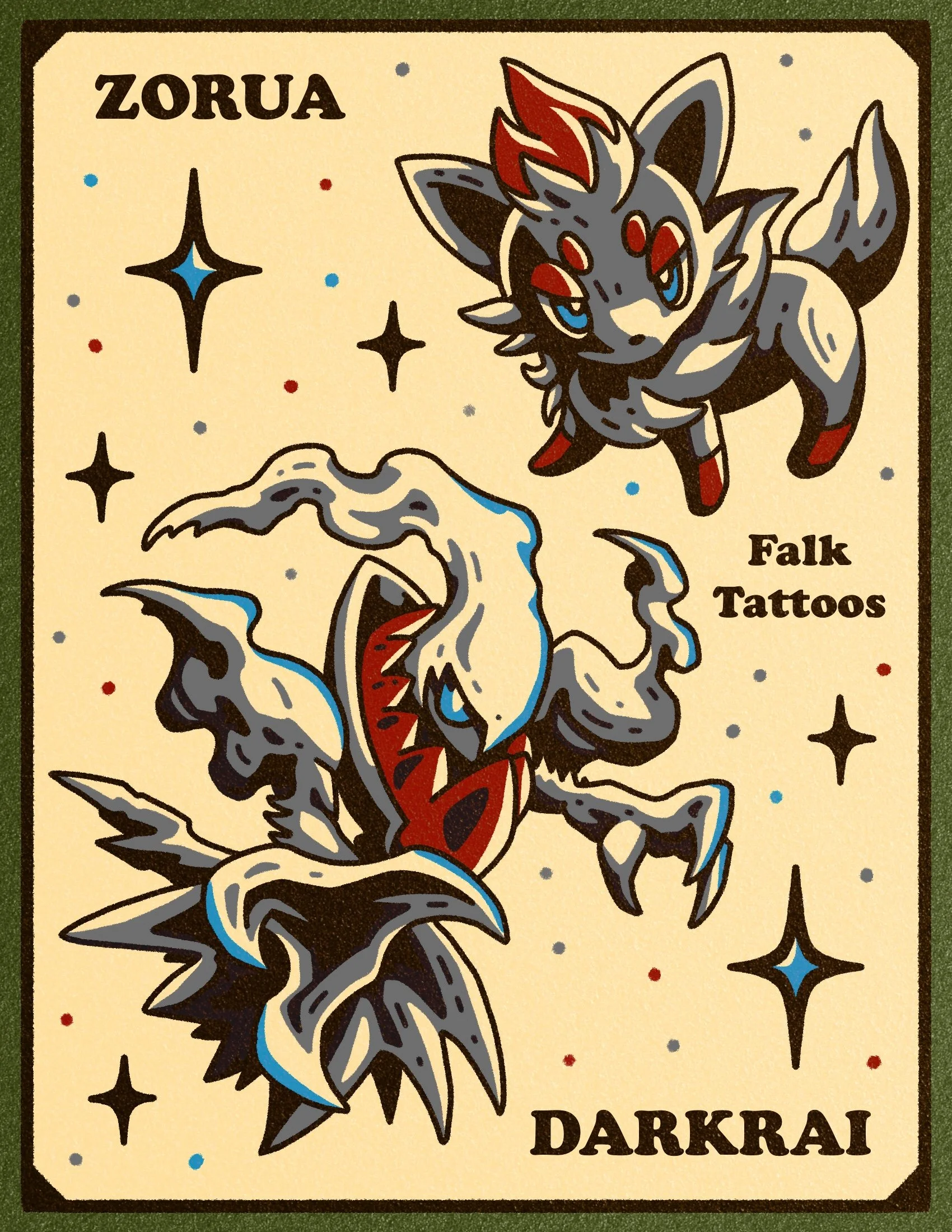 Zorua & Darkrai Flash Design — Falk Tattoos