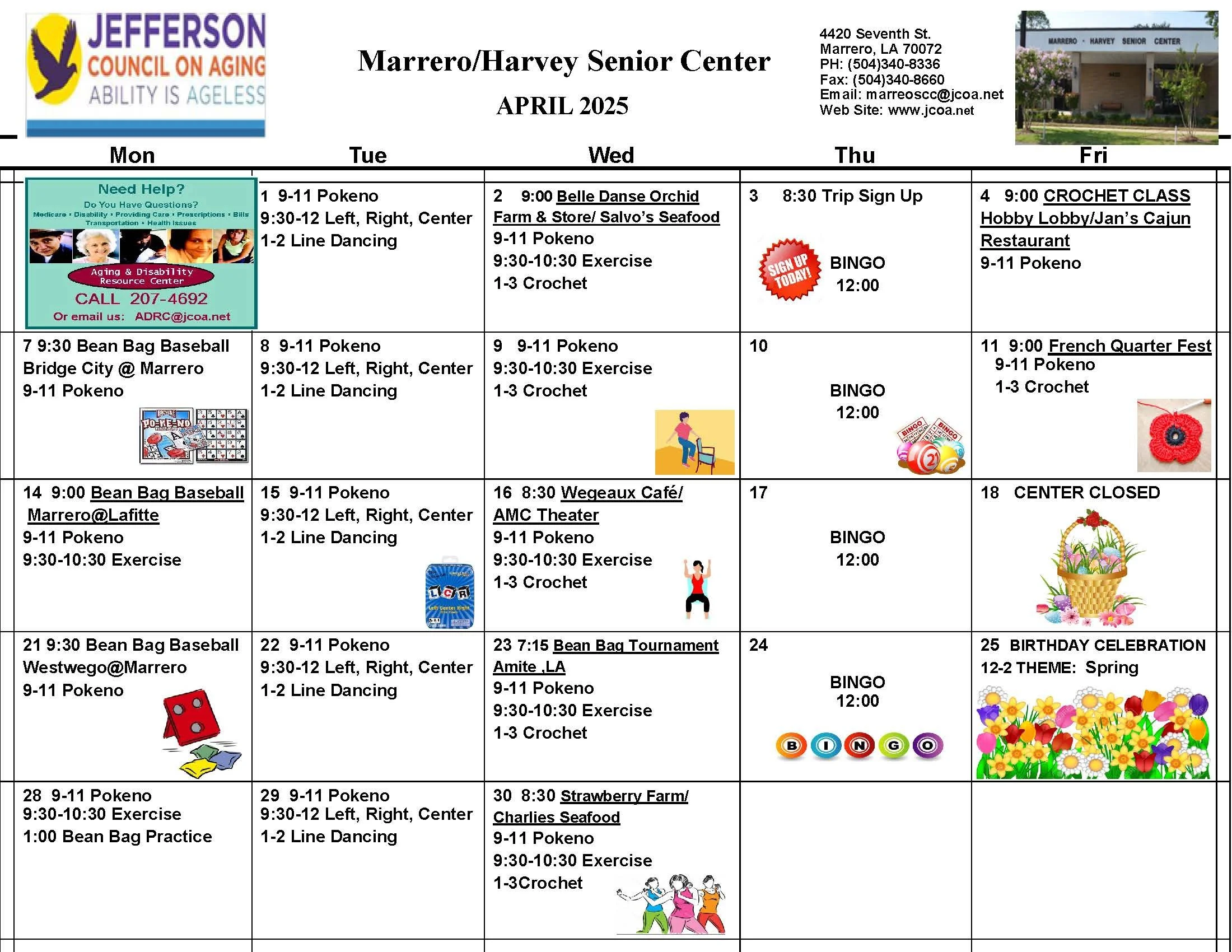 CENTER (Marrero/Harvey Senior Center) — Jefferson Council on Aging