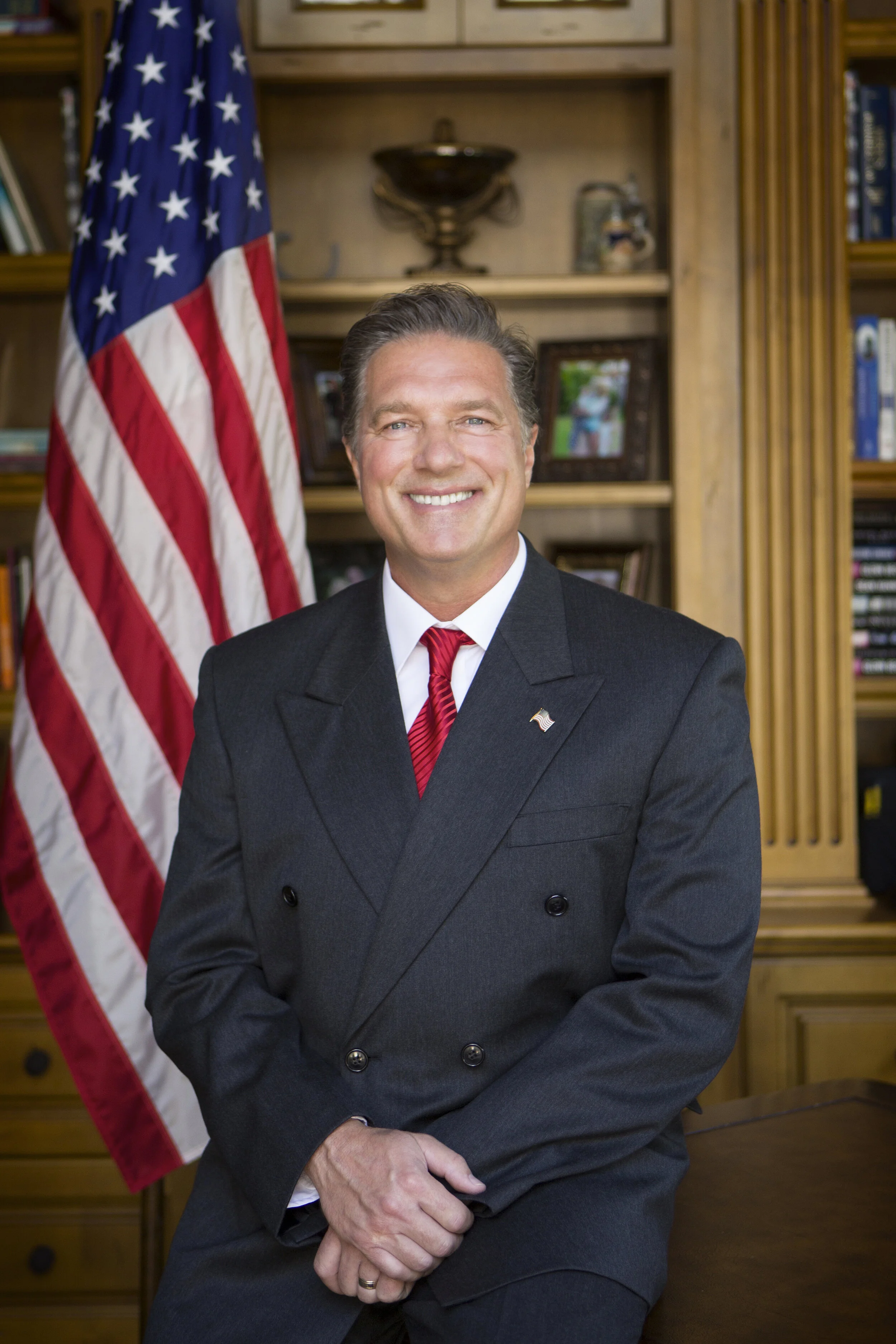 Mike Cargile with American Flag — Cargile for Congress