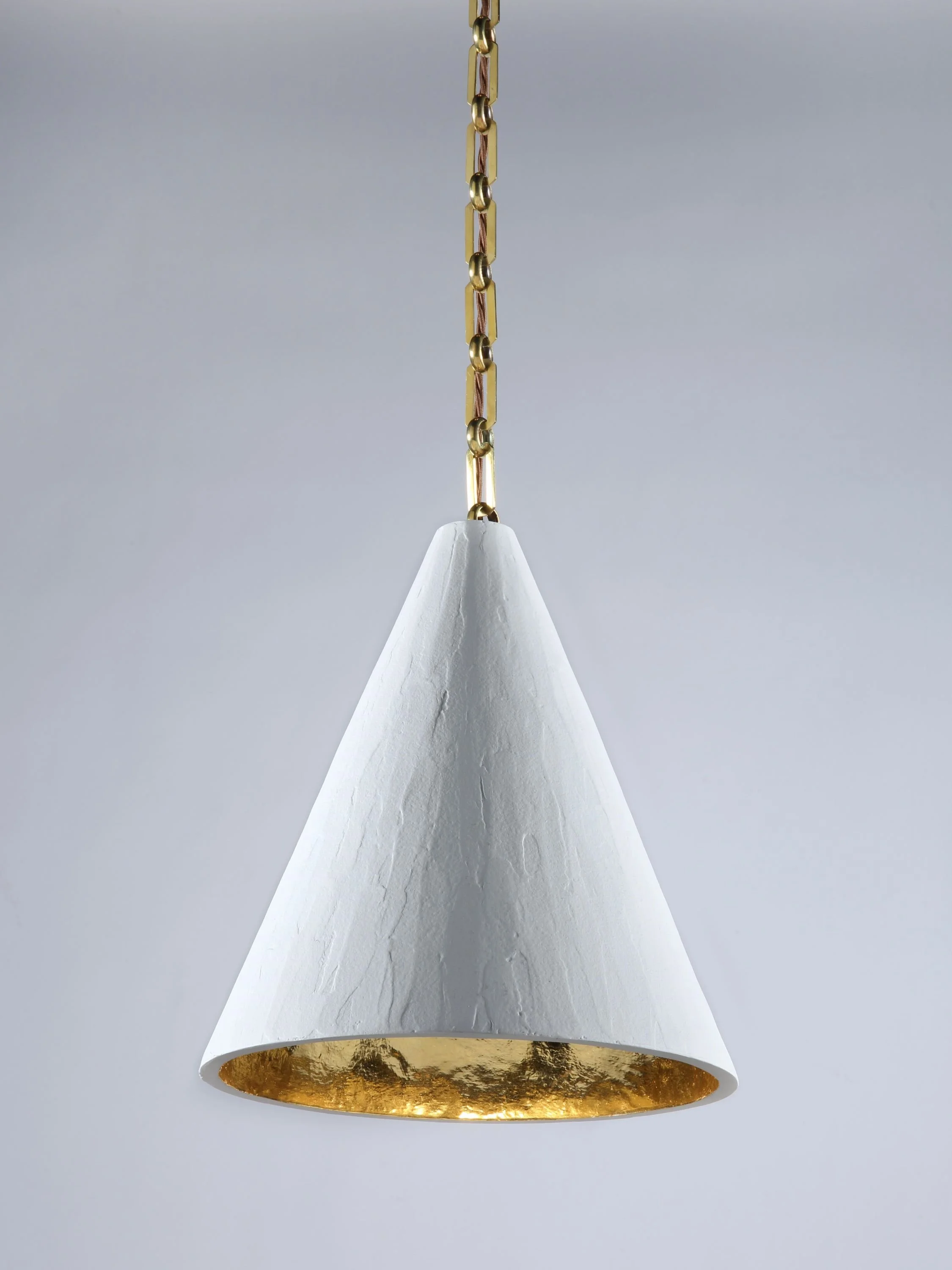 ROSE UNIACKE | Gilded Plaster Cone Hanging Light — BROOKS THOMAS