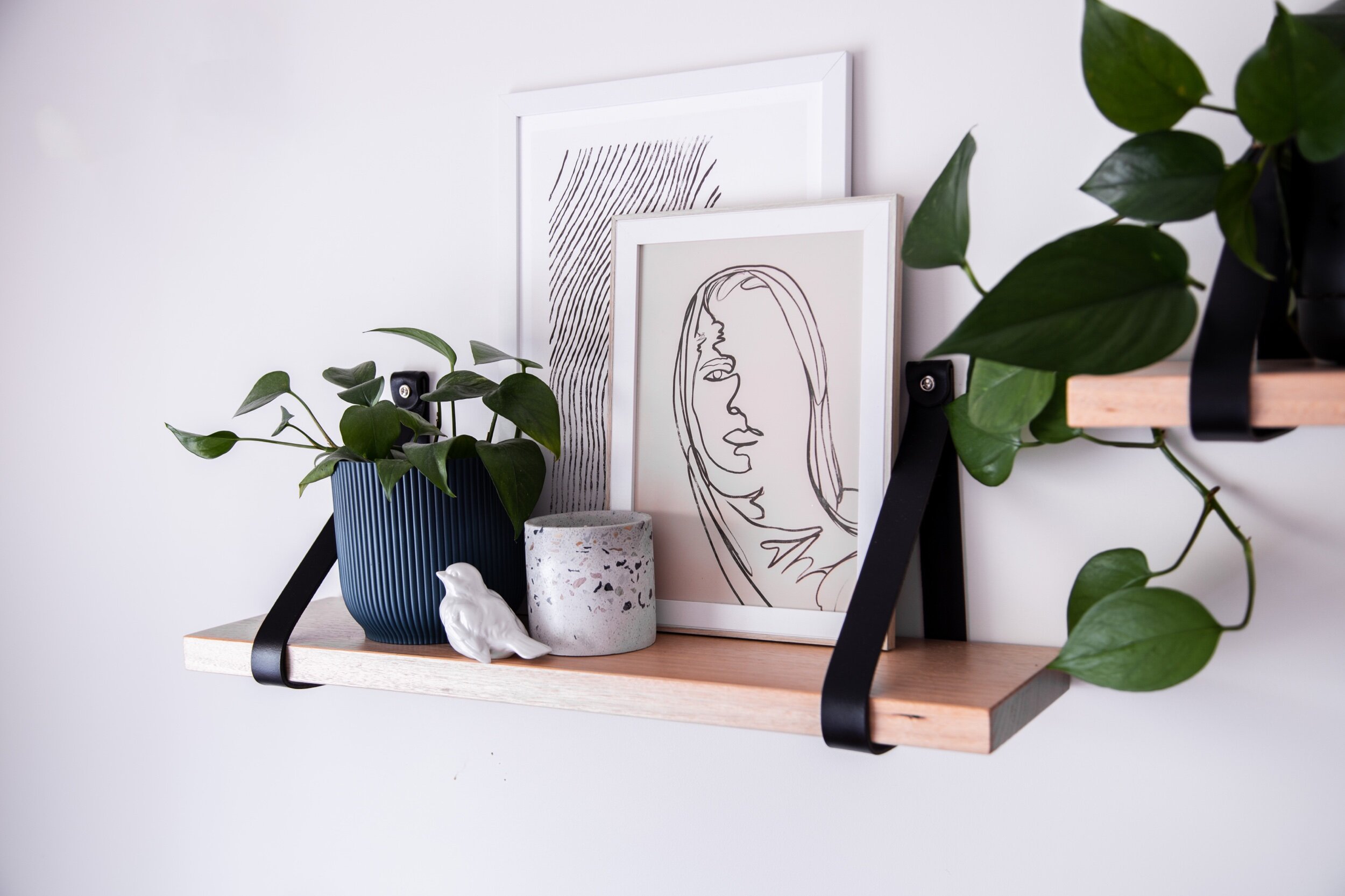 Five Simple Ways to Style Leather Strap Shelves — Jemmervale Designs Five Simple Ways to Style Leather Strap Shelves — Jemmervale Designs