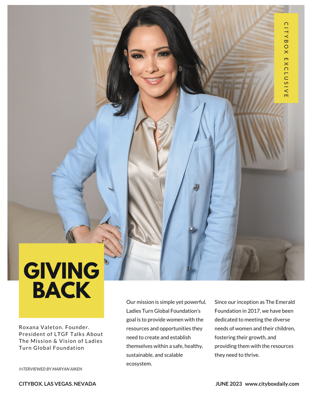 Roxana Valeton. Founder. President of Ladies Turn Global Collaborates ...