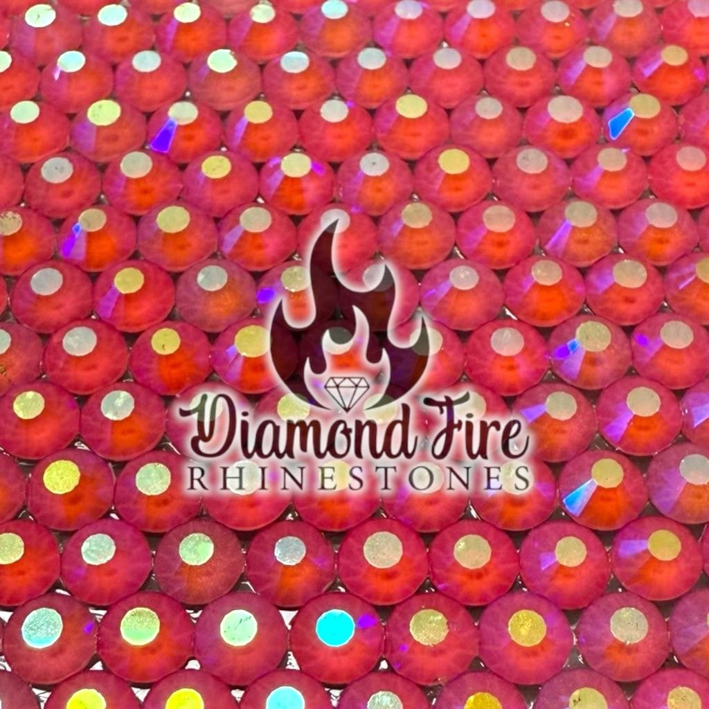 Flatback Mystical Mocha Peach Red Glass Rhinestones — Diamond Fire ...