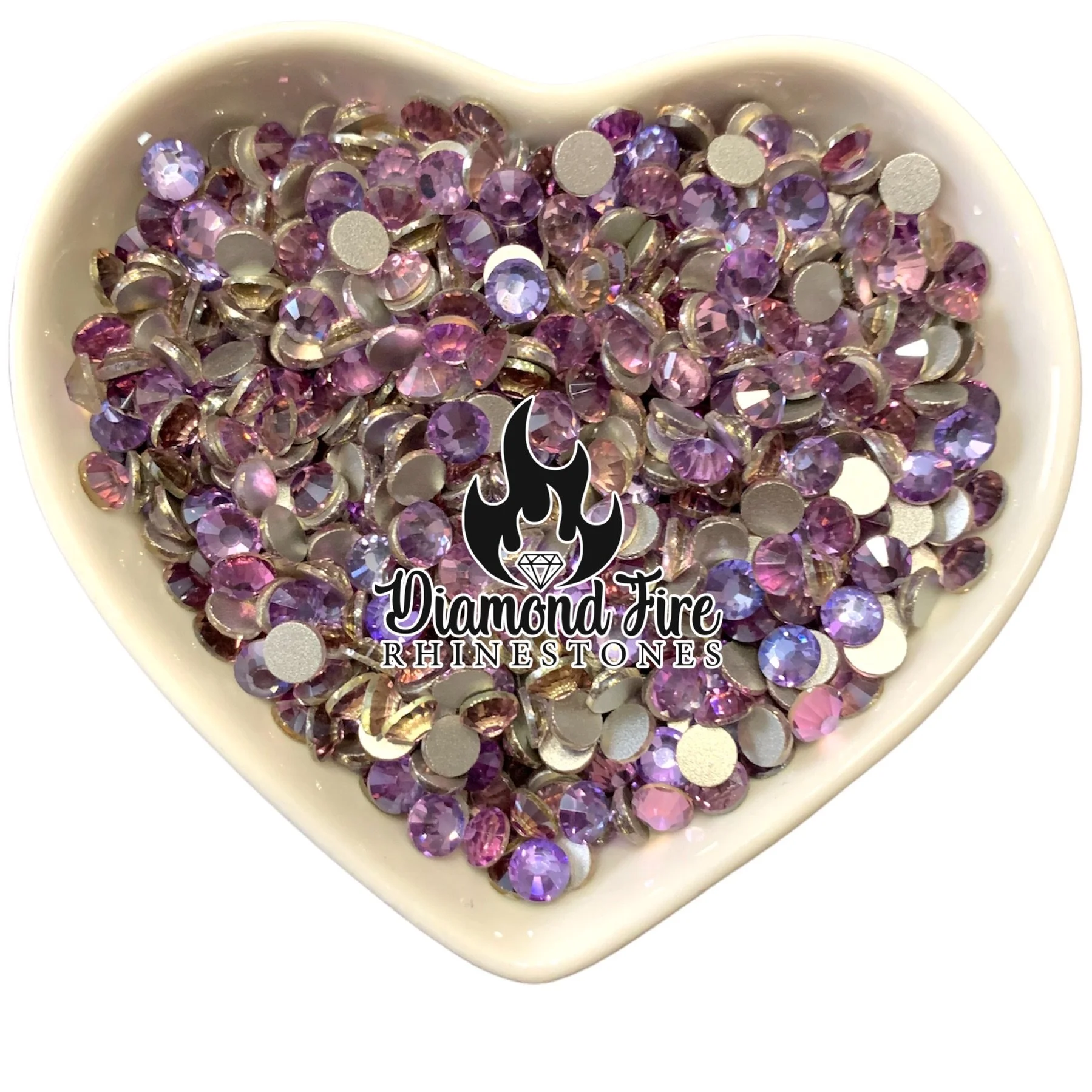 Flatback Purple Velvet/Light Violet Glass Rhinestones — Diamond Fire ...