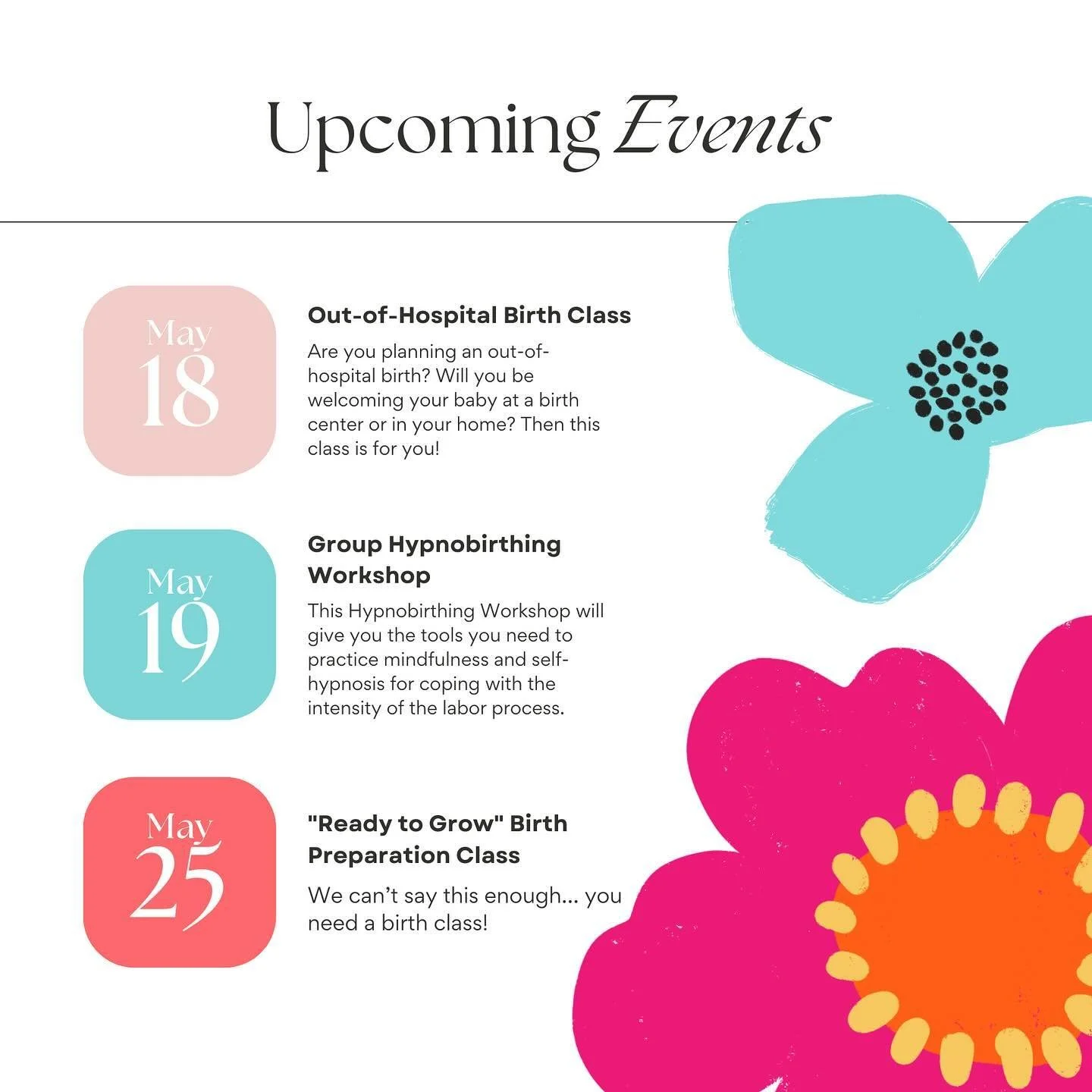 Events + Classes — Rooted Birth | San Antonio, Texas Doula Collective