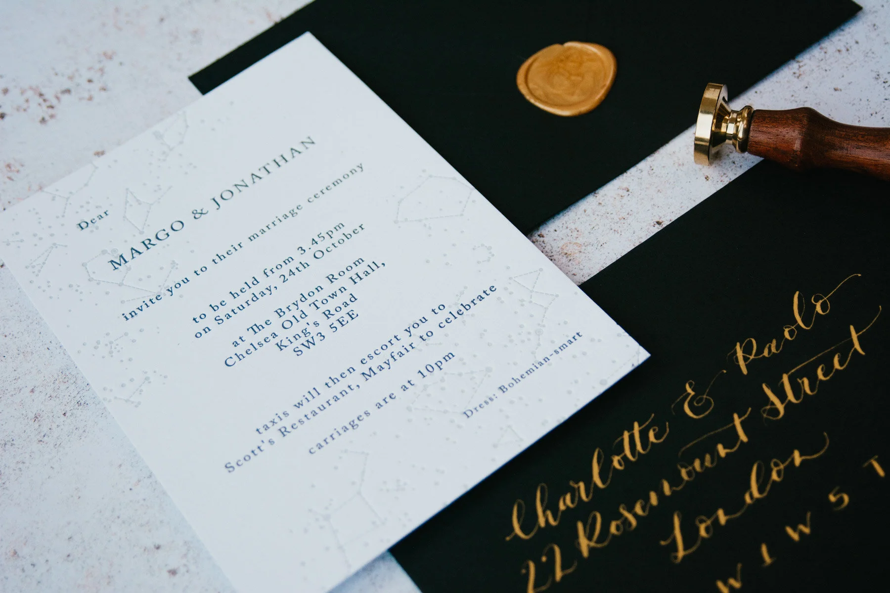 Micro wedding inspiration: Luxury invitations for Scotts Mayfair Couple ...