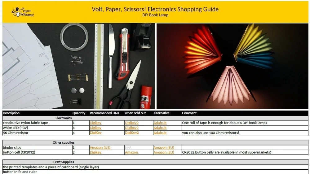 Easy DIY Book Lamp for Kids (11+) and adults — Volt, Paper, Scissors!