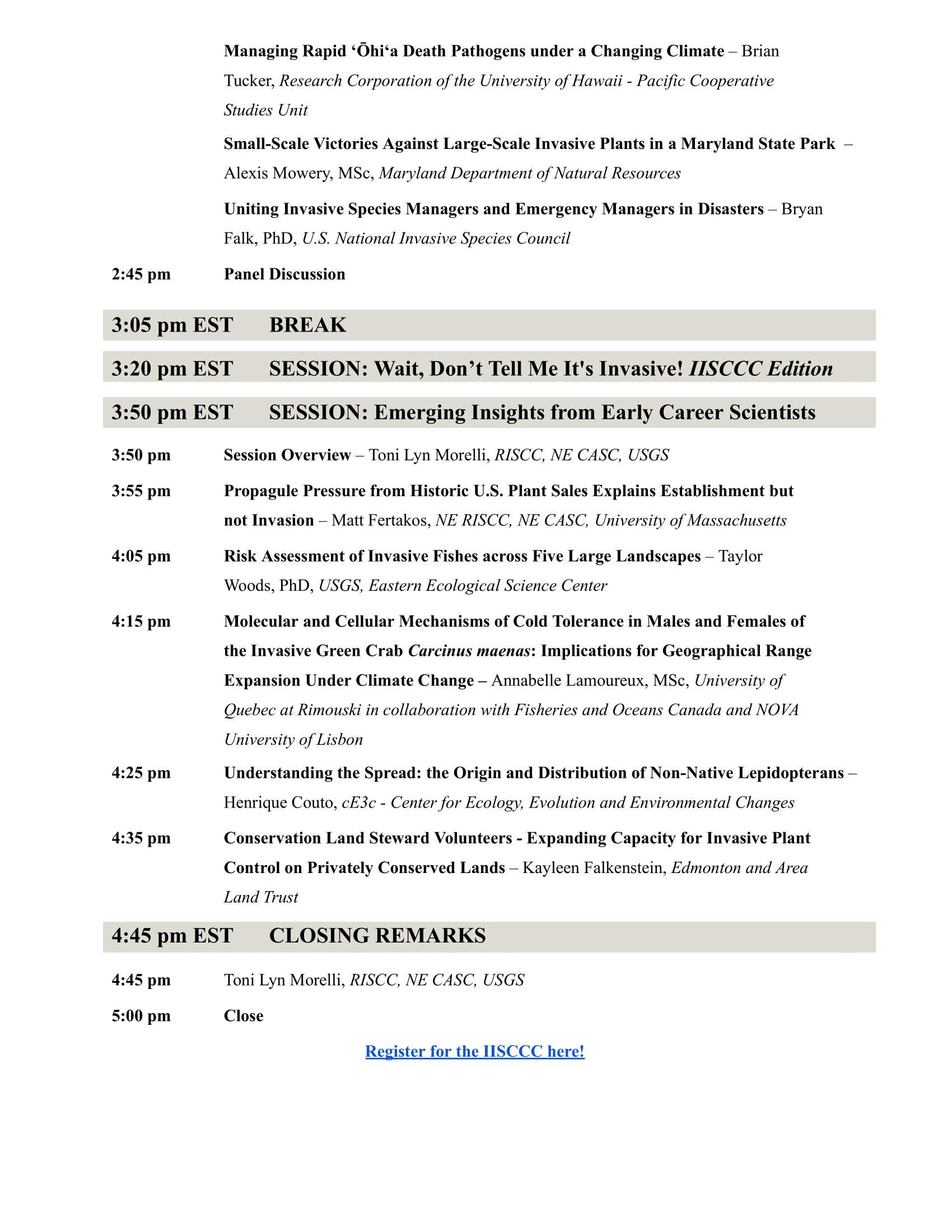 IISCCC 2025 — RISCC Management