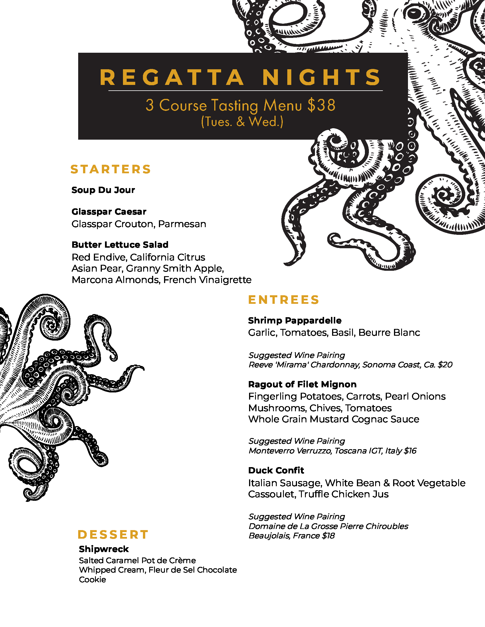 Regatta Nights at Glasspar – A Special 3-Course Tasting Menu for Just ...