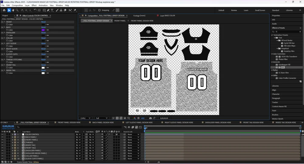 HOW TO CUSTOMIZE 3D FOOTBALL JERSEY MOCKUP IN AFTER EFFECTS — Makin’ Magic